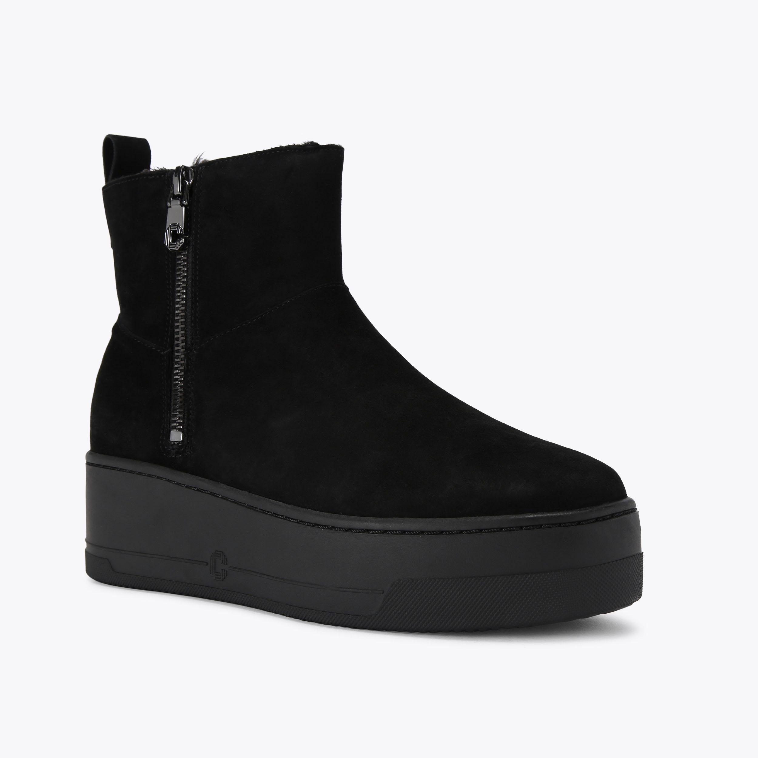 CONNECTED ZIP CHELSEA Black Suede Ankle Boot by CARVELA