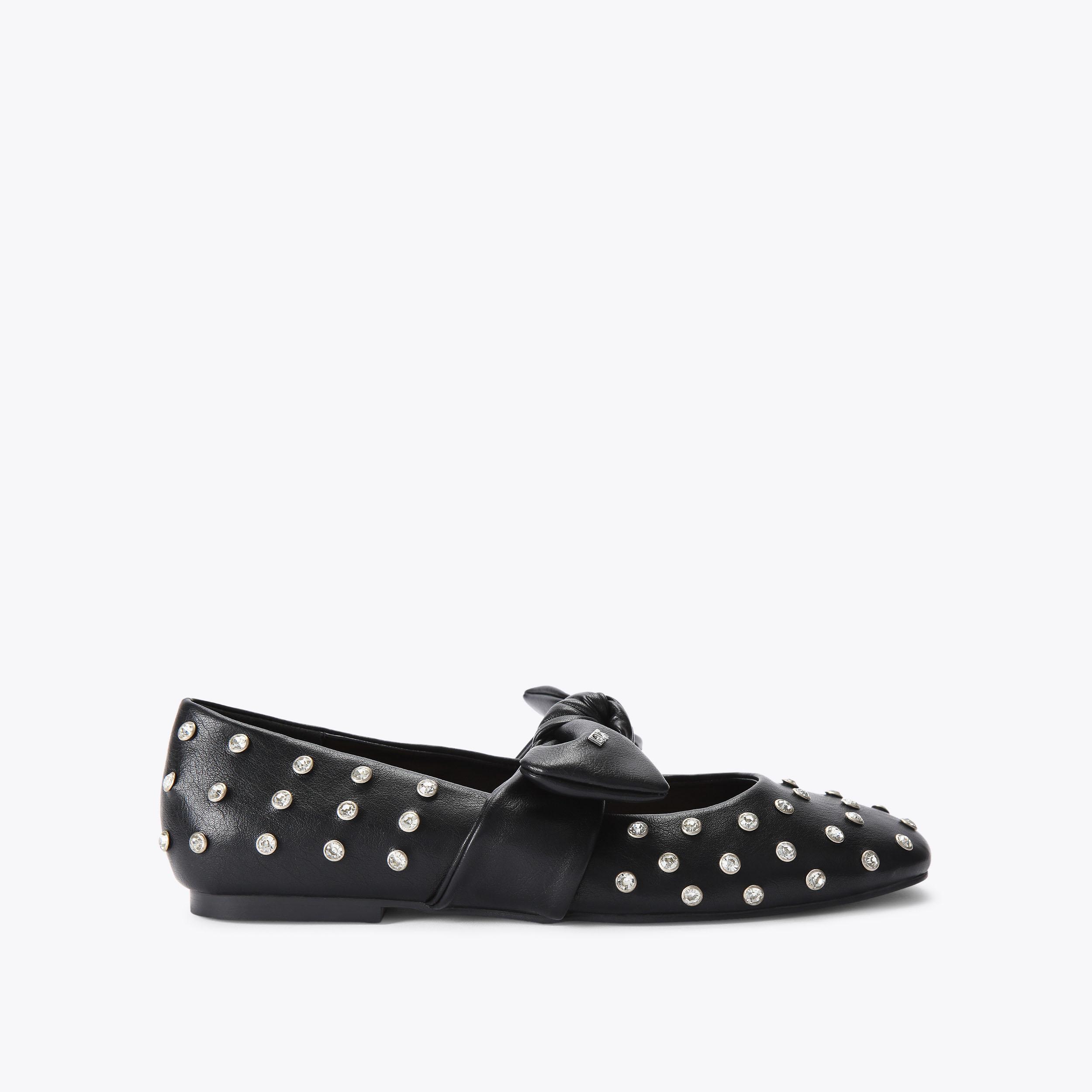 MASTER STUD2 Black Bow Ballet Flats by KG KURT GEIGER
