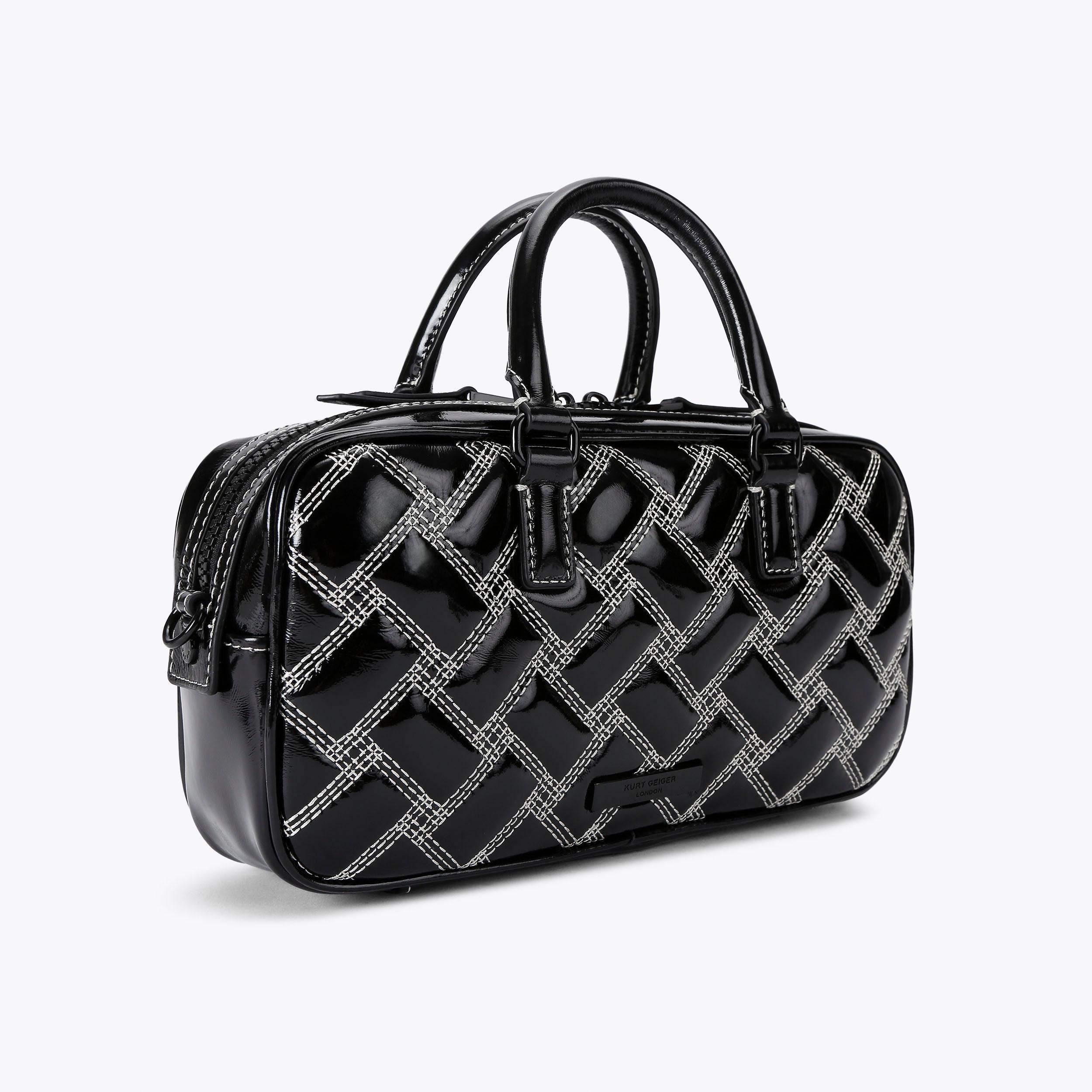 SM KENSINGTON DUFFLE DR Black White Duffle Bag by KURT GEIGER LONDON