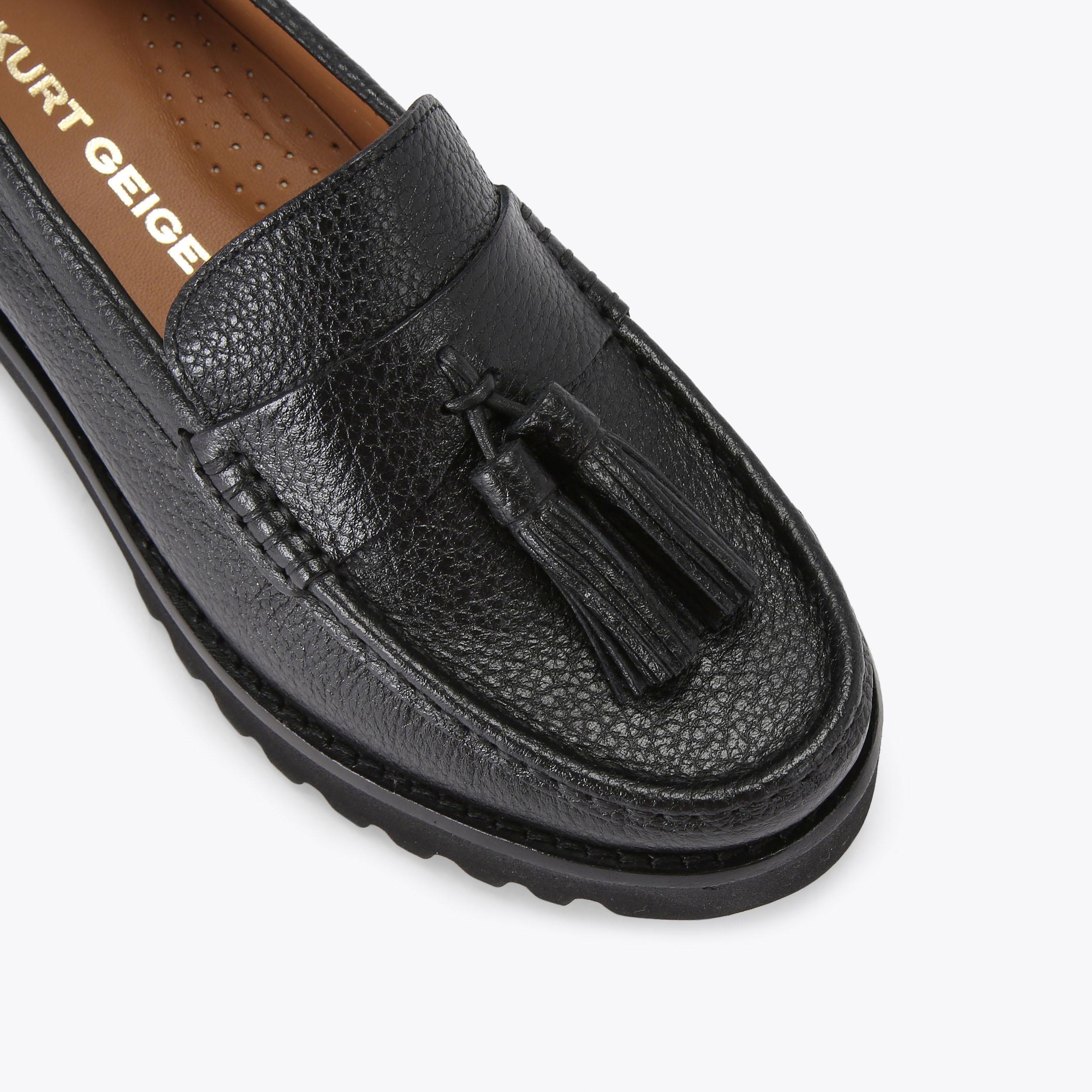 MINNIE Grained Black Leather Loafer by KG KURT GEIGER