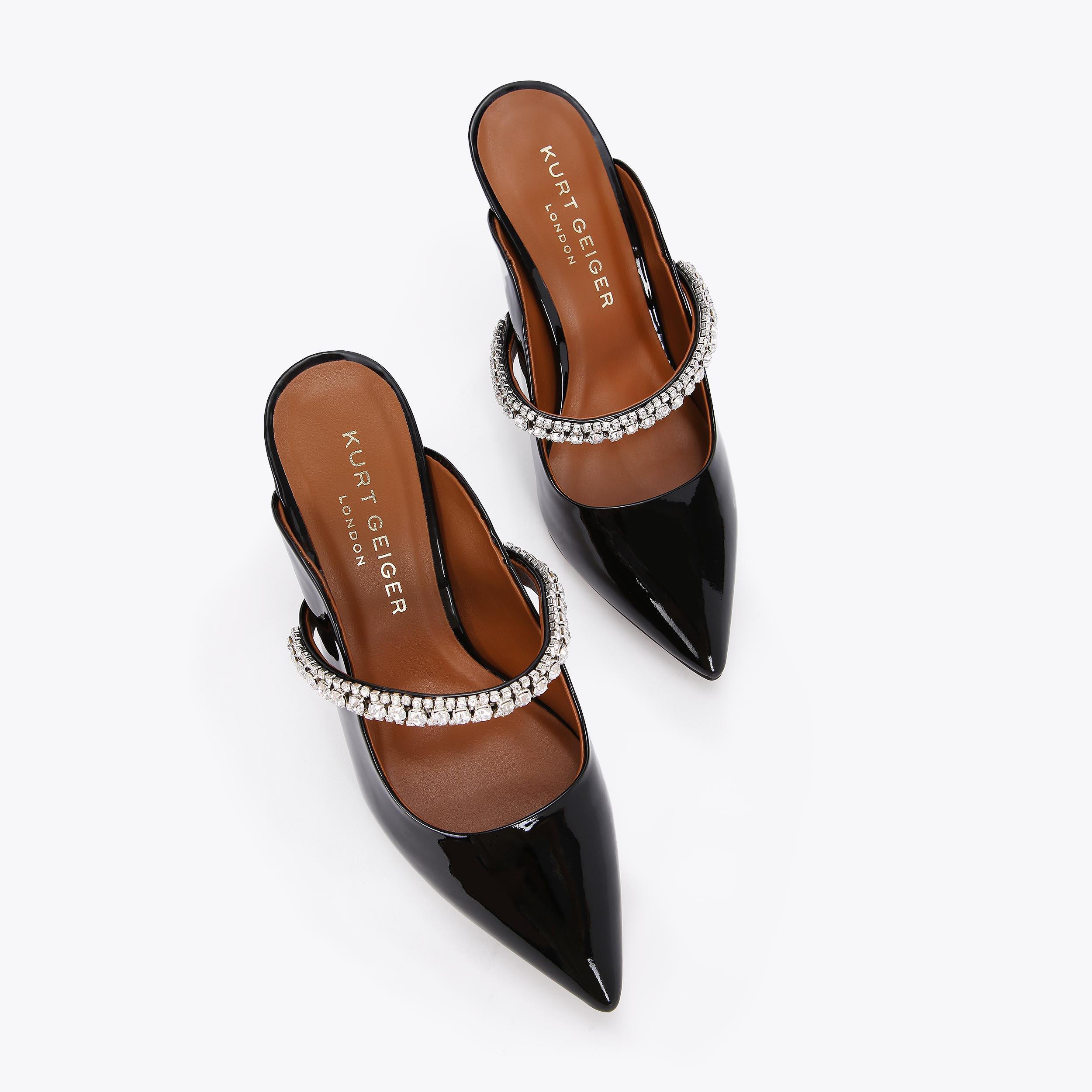 Duke Black Embellished Stiletto Heel Mules By Kurt Geiger London