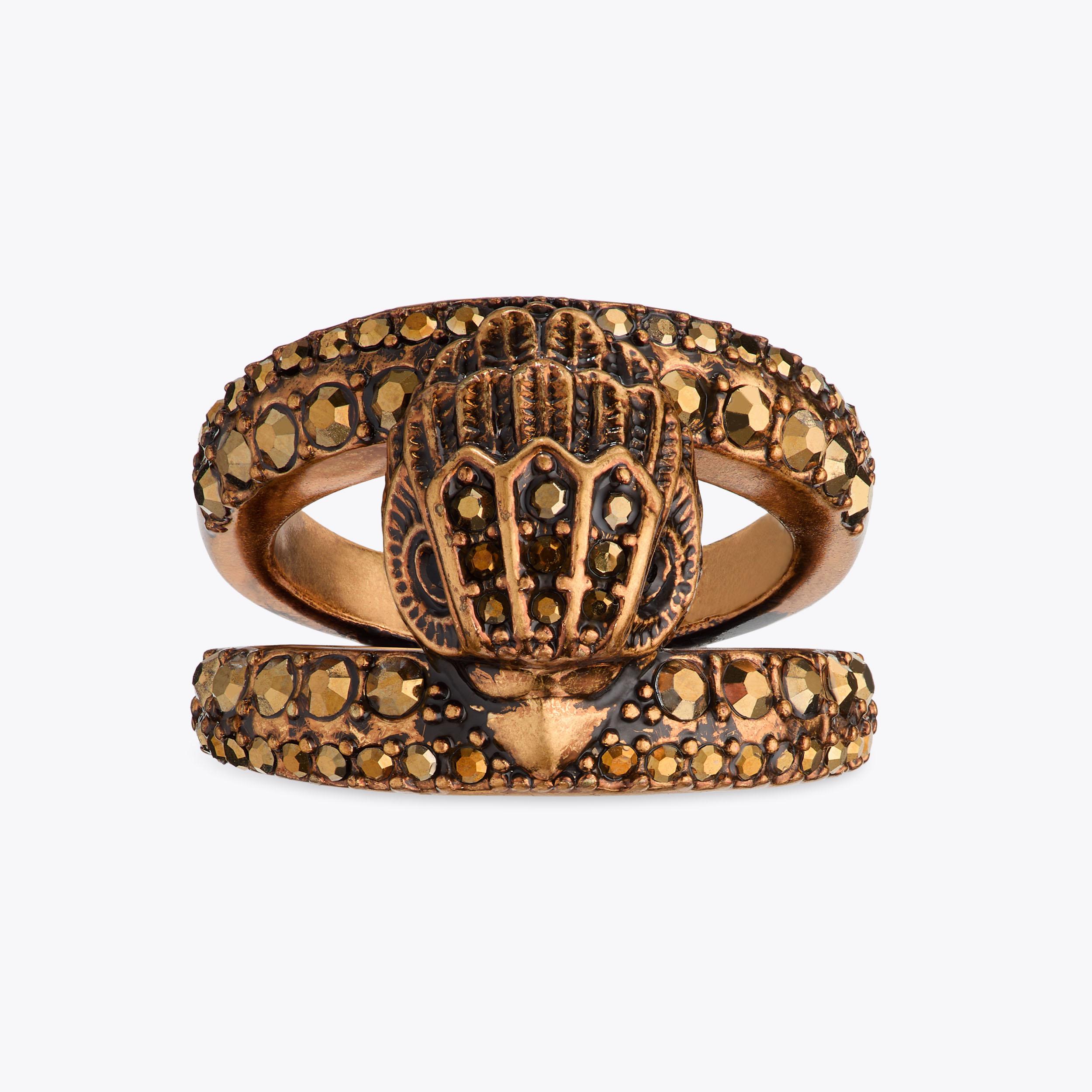 CHELSEA RING Antiqued Brass Ring by KURT GEIGER LONDON