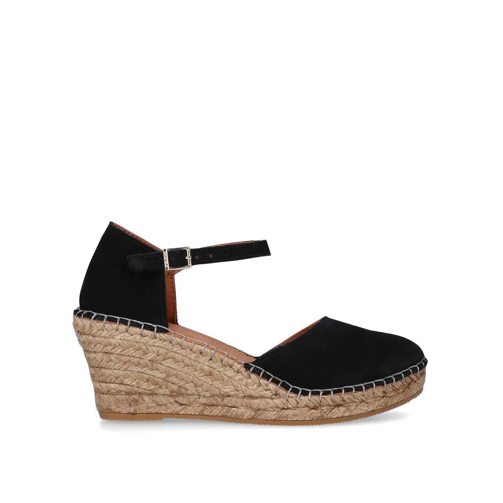 SIMPLE Black Wedge Heel Sandals by CARVELA COMFORT