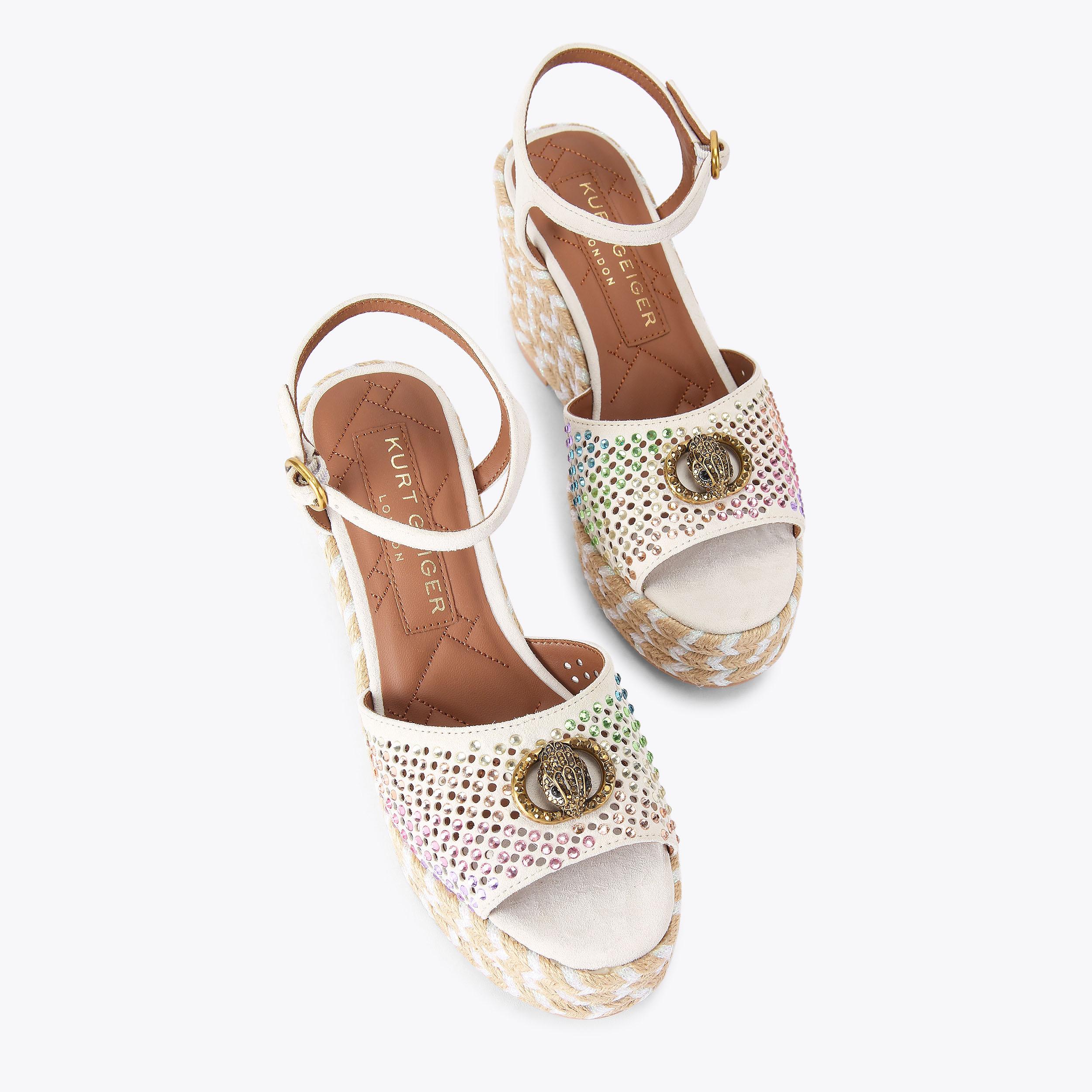 CHELSEA WEDGE Bone Suede Wedge Heel by KURT GEIGER LONDON