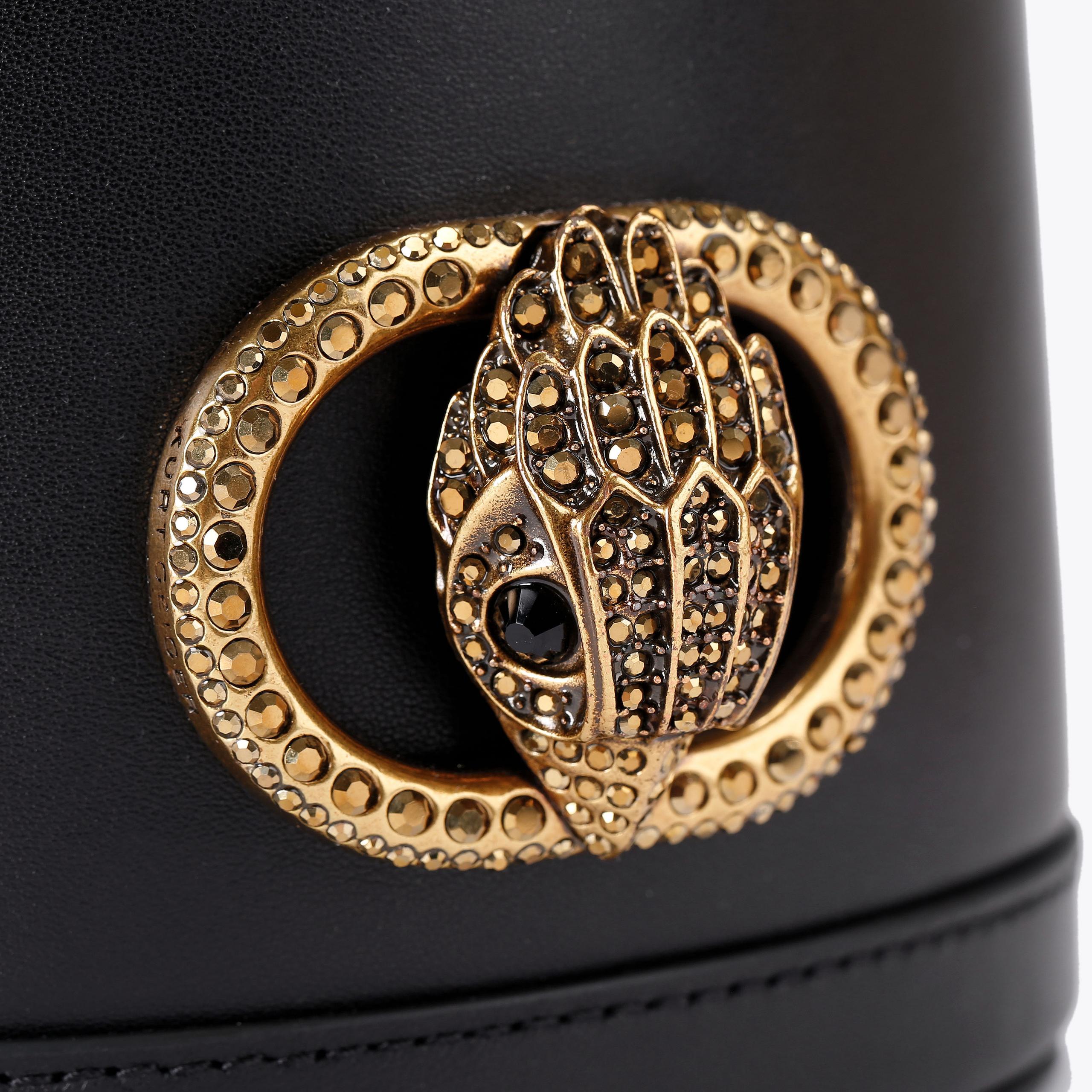 SM CHELSEA ROUND BUCKET Black Bucket Bag by KURT GEIGER LONDON