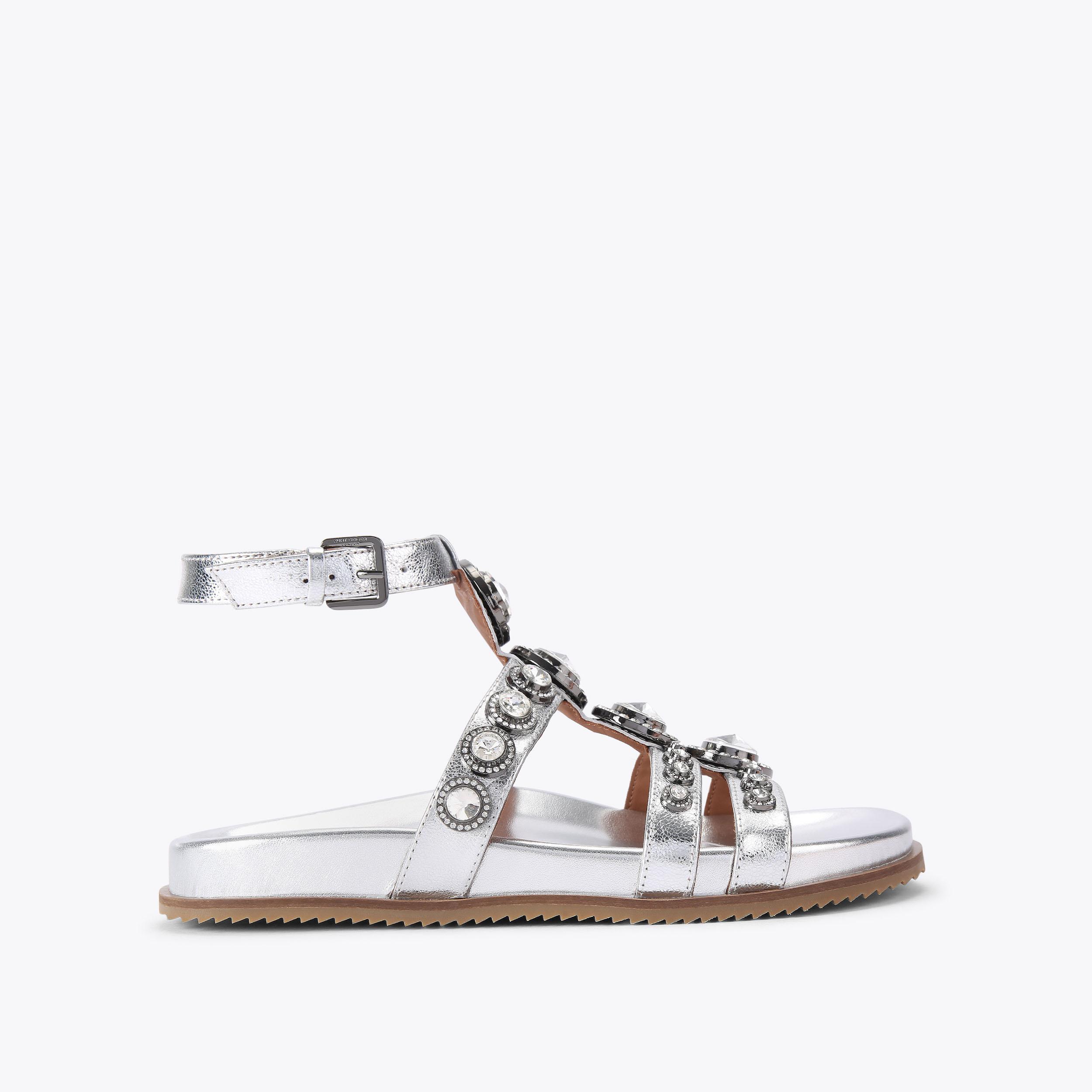 OCTAVIA FLEXI GLADIATOR Silver Gladiator Sandal by KURT GEIGER LONDON