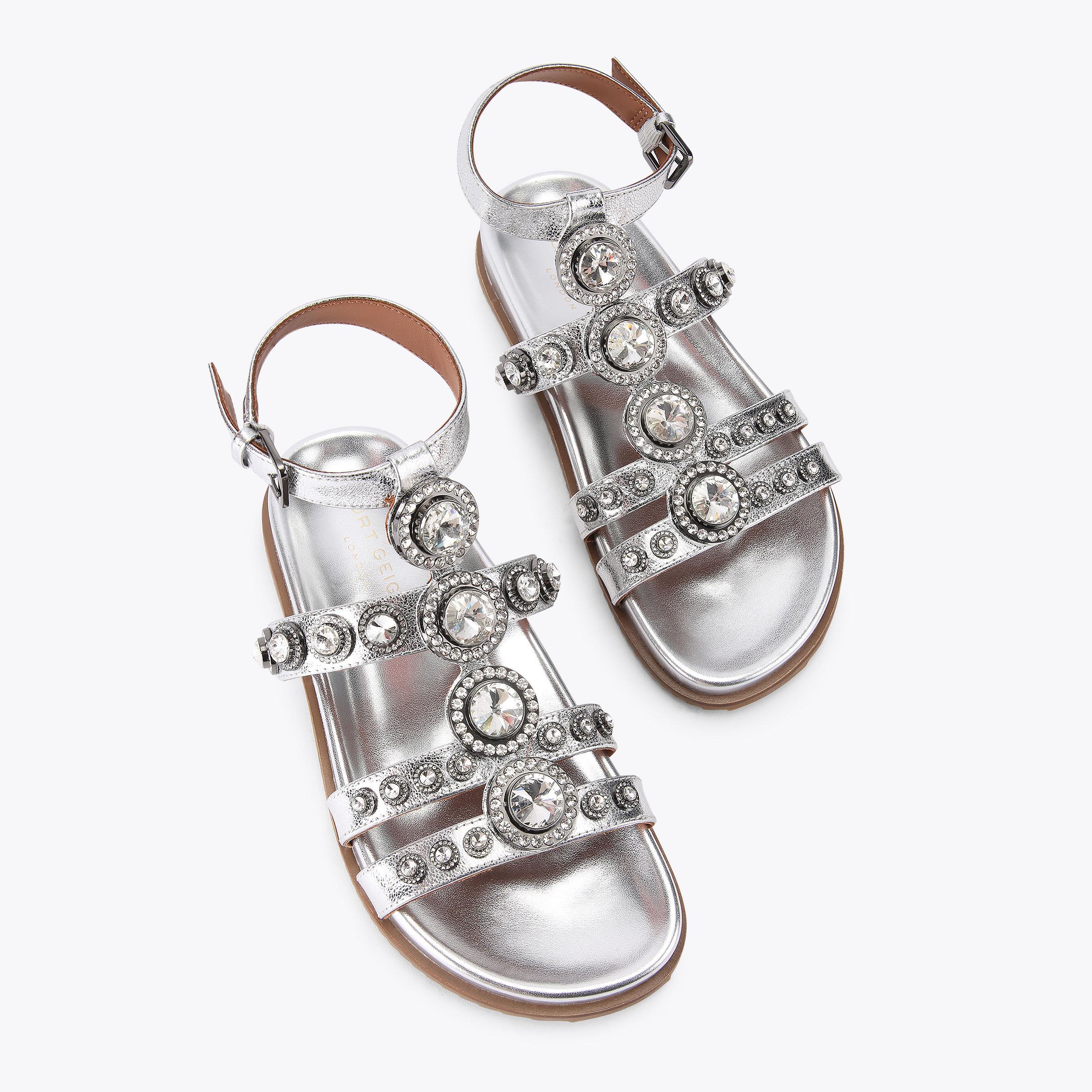 OCTAVIA FLEXI GLADIATOR Silver Gladiator Sandal by KURT GEIGER LONDON