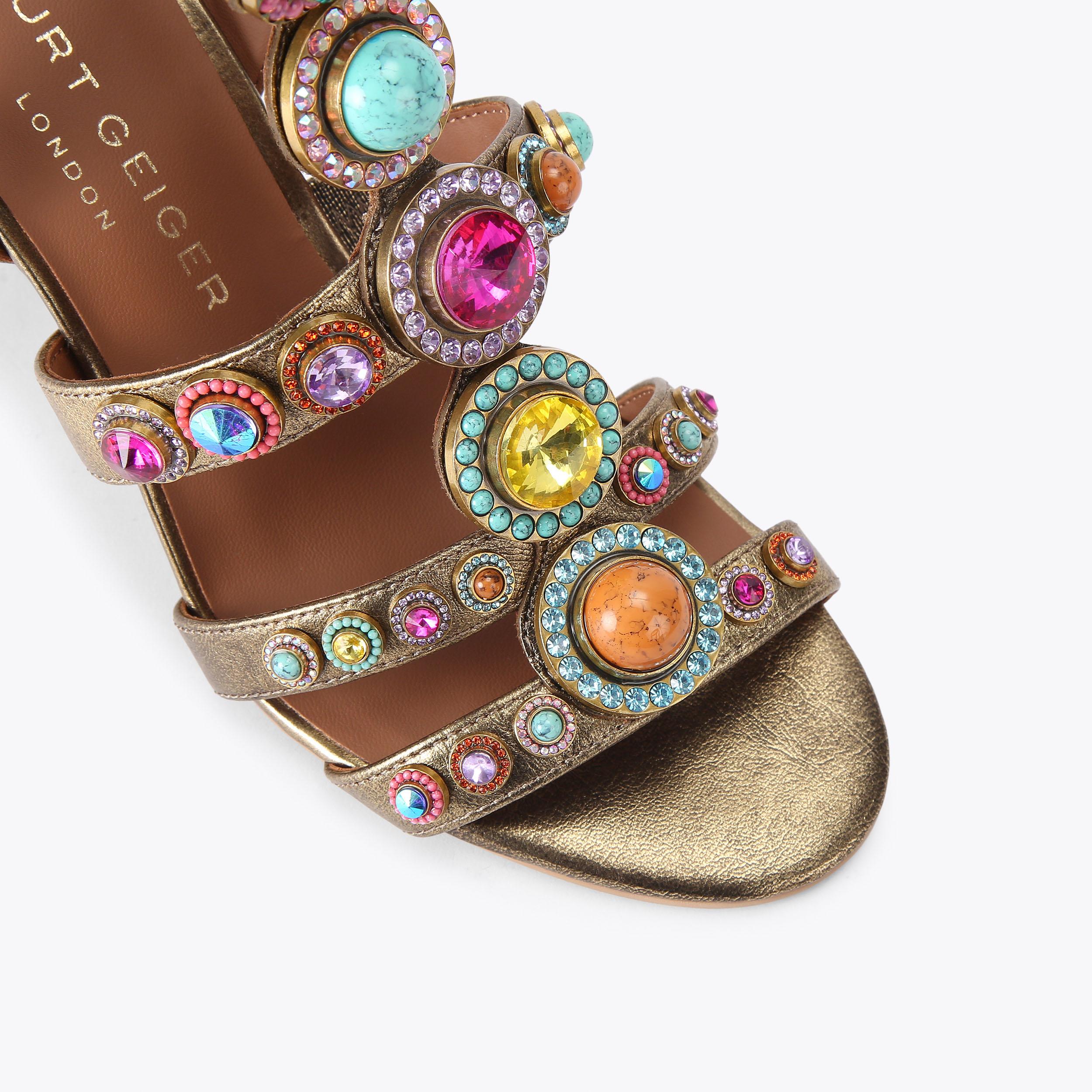 OCTAVIA HIGH GLADIATOR Bronze Heeled Sandal by KURT GEIGER LONDON