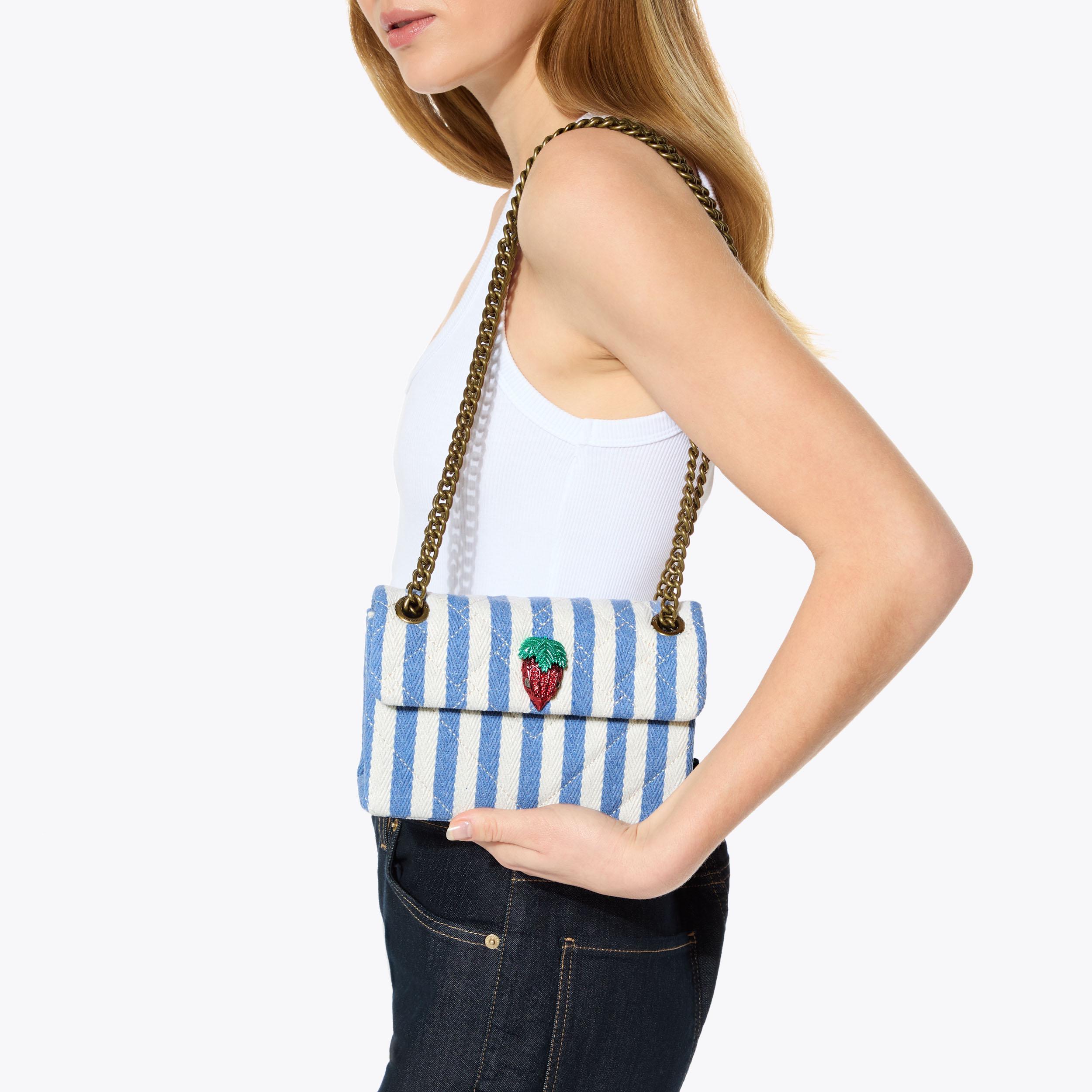 MINI KENSINGTON BAG Blue Stripe Mini Bag by KURT GEIGER LONDON