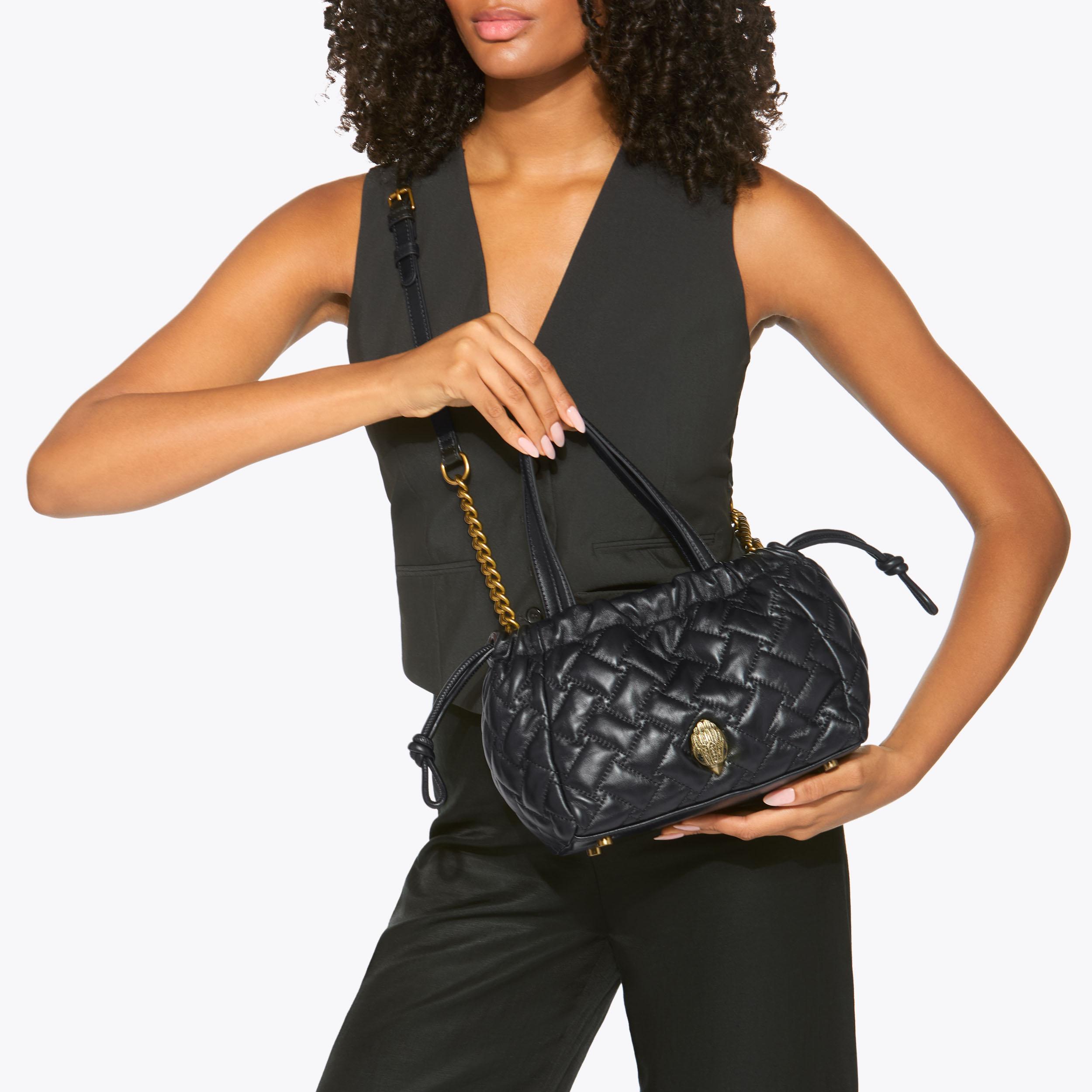 SM KENSINGTON STRING TOTE Black Leather String Tote Bag by KURT GEIGER ...