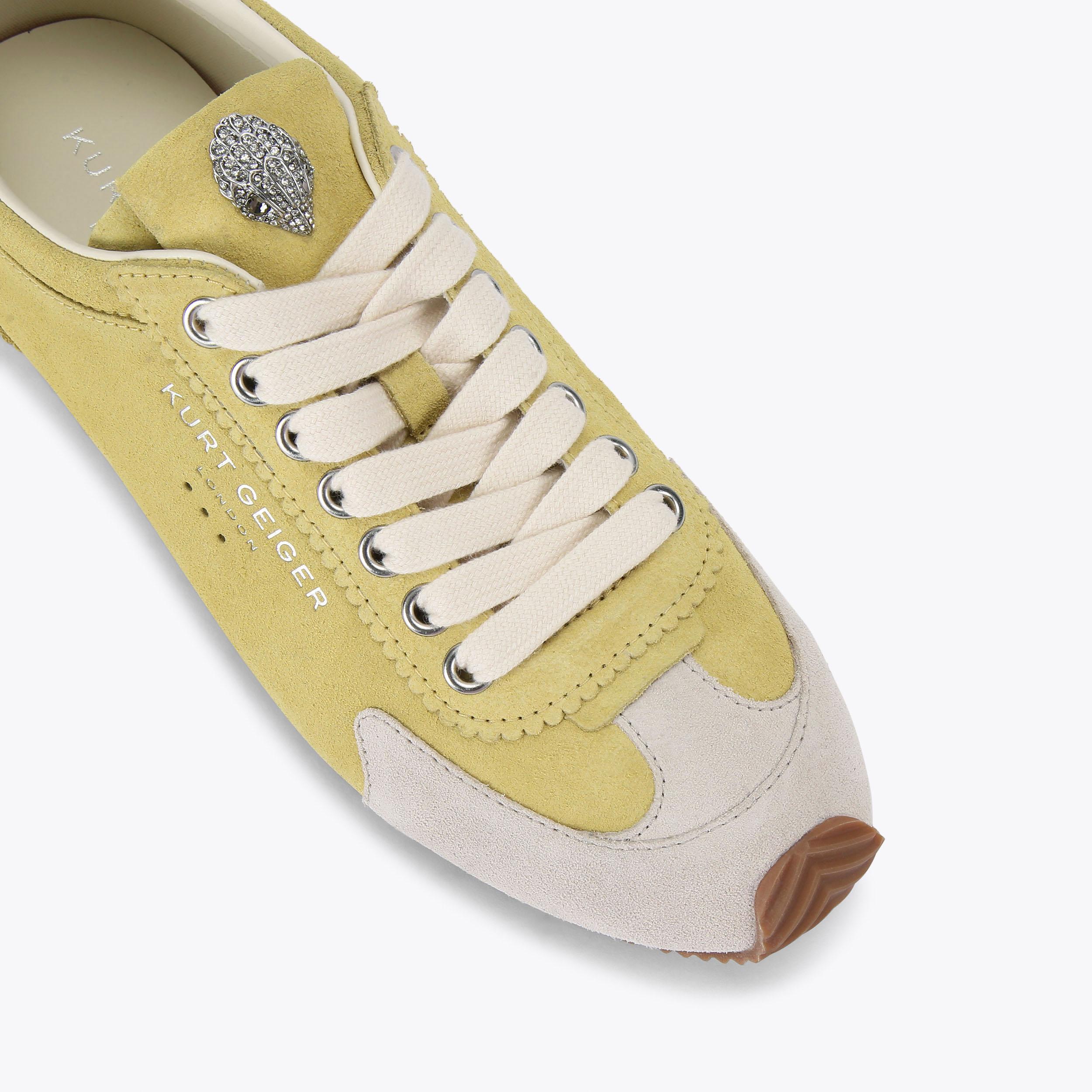 ISLINGTON SNEAKER Yellow Suede Trainers by KURT GEIGER LONDON