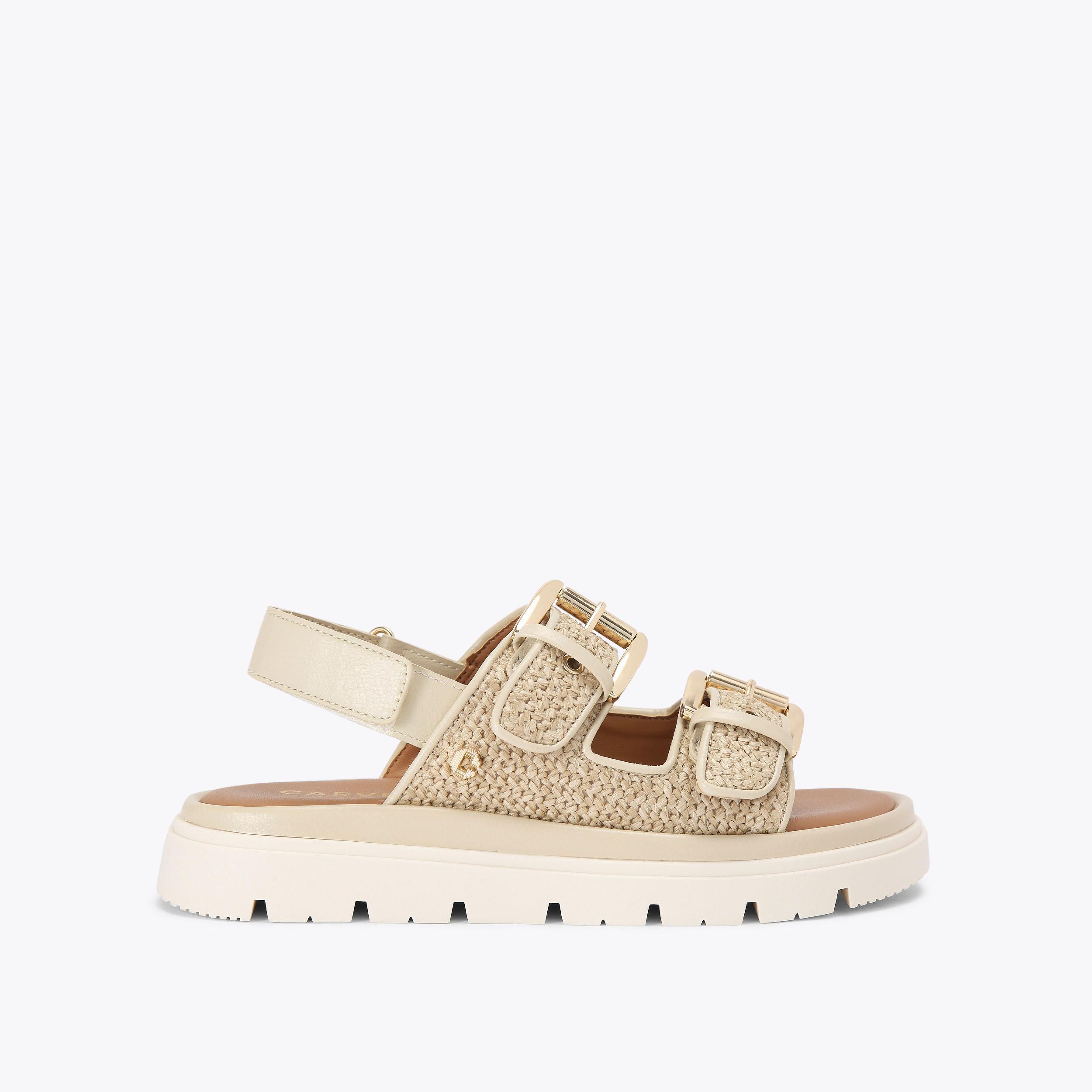 PAVILION SLINGBACK Beige Raffia Slingback Sandal by CARVELA COMFORT