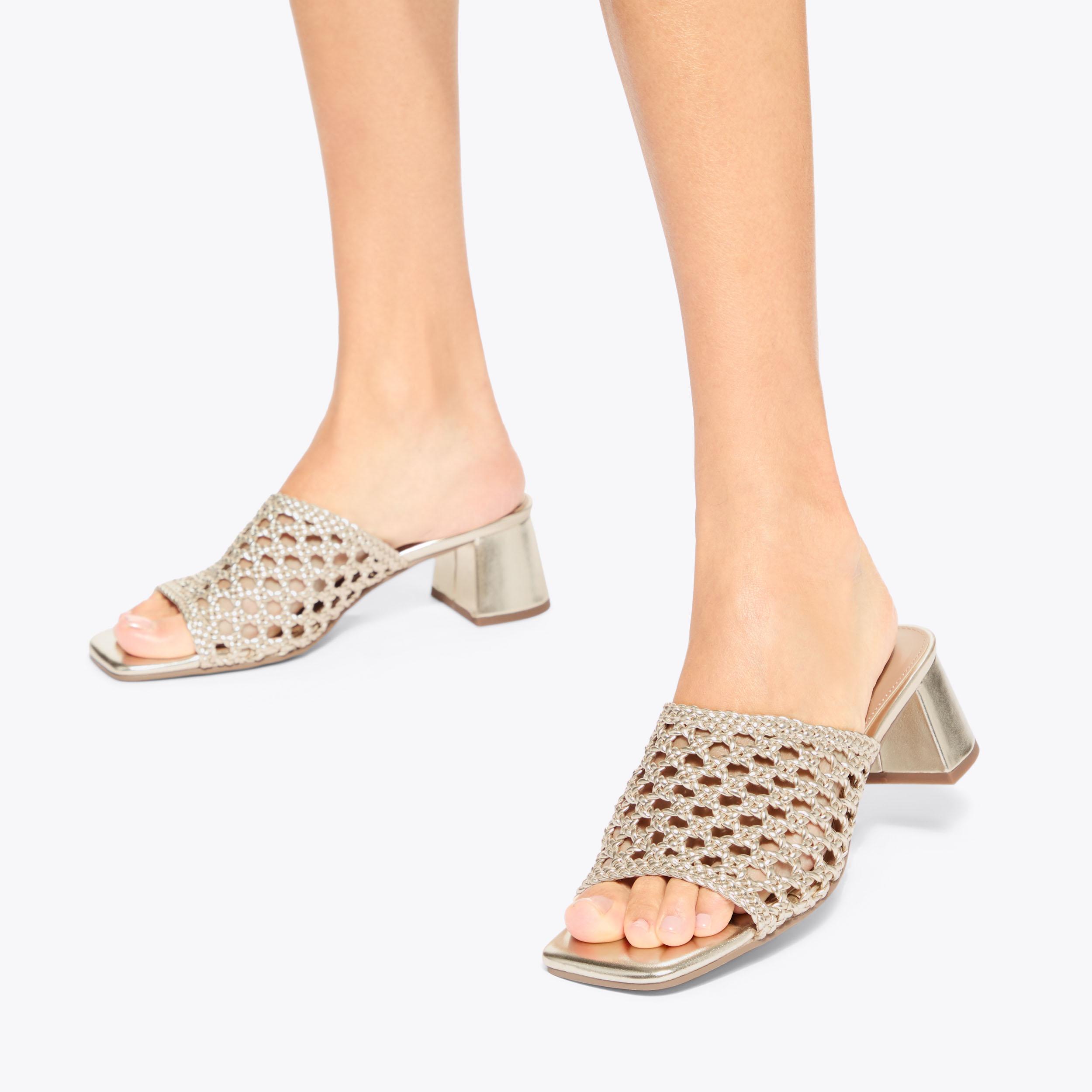 REMI Gold Block Heel by KG KURT GEIGER