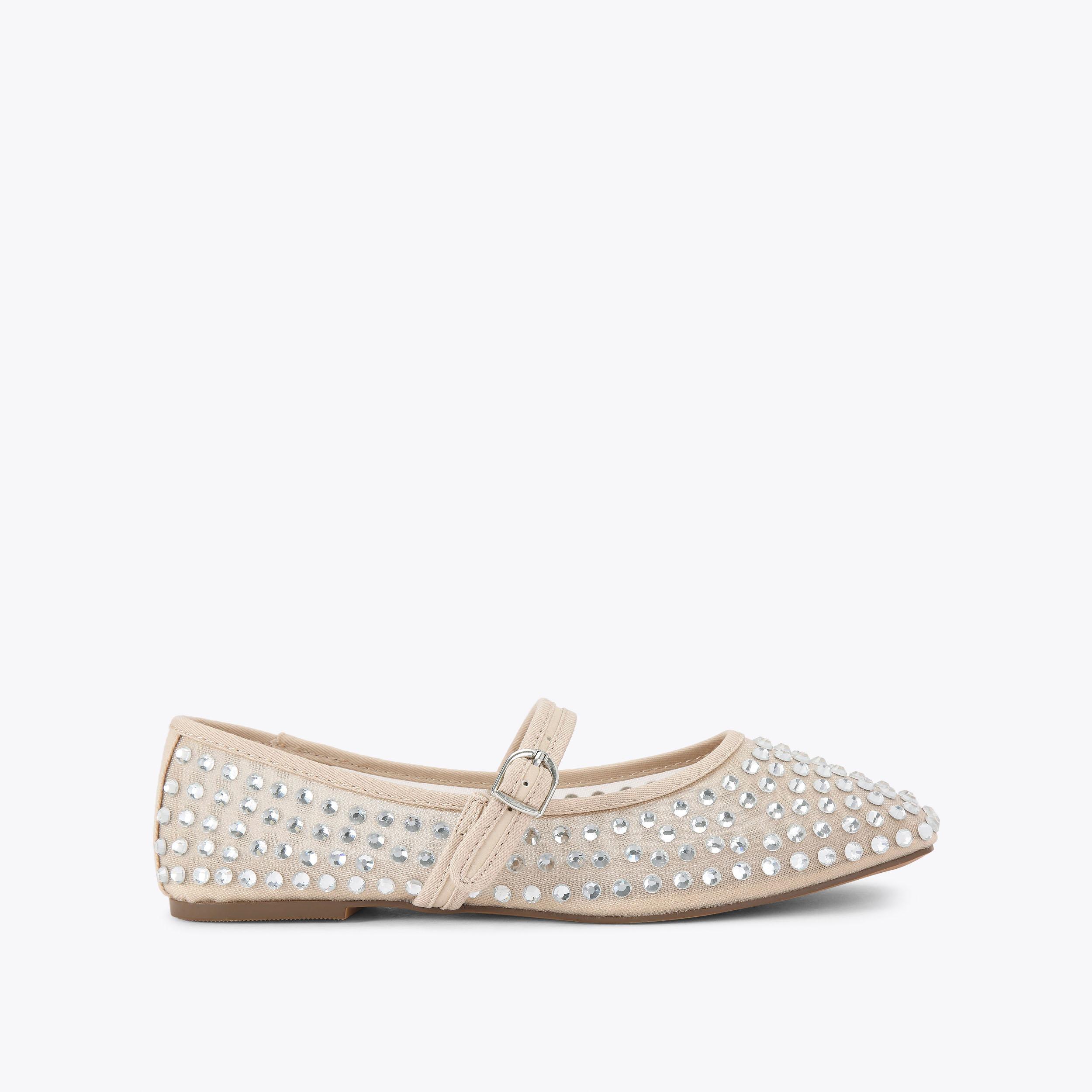 NINA MESH GEM Black Mesh Flat by KG KURT GEIGER