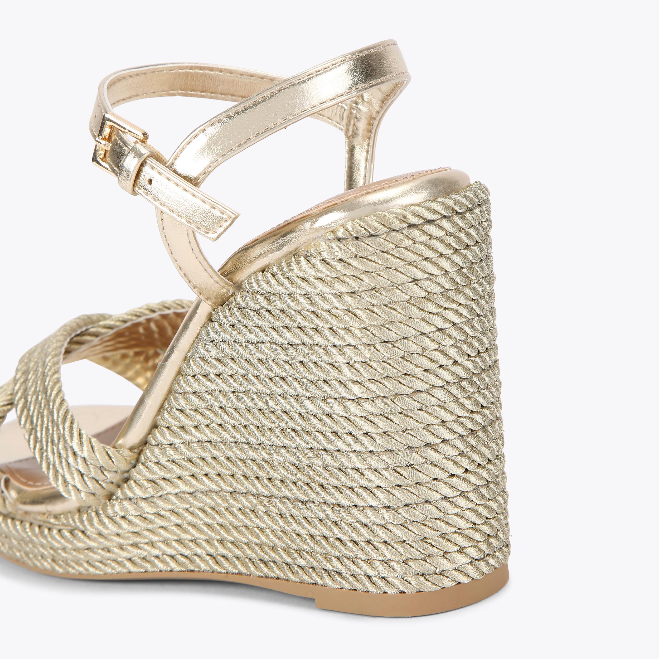 PHOEBE2 Gold Wedge Espadrille Heel by KG KURT GEIGER