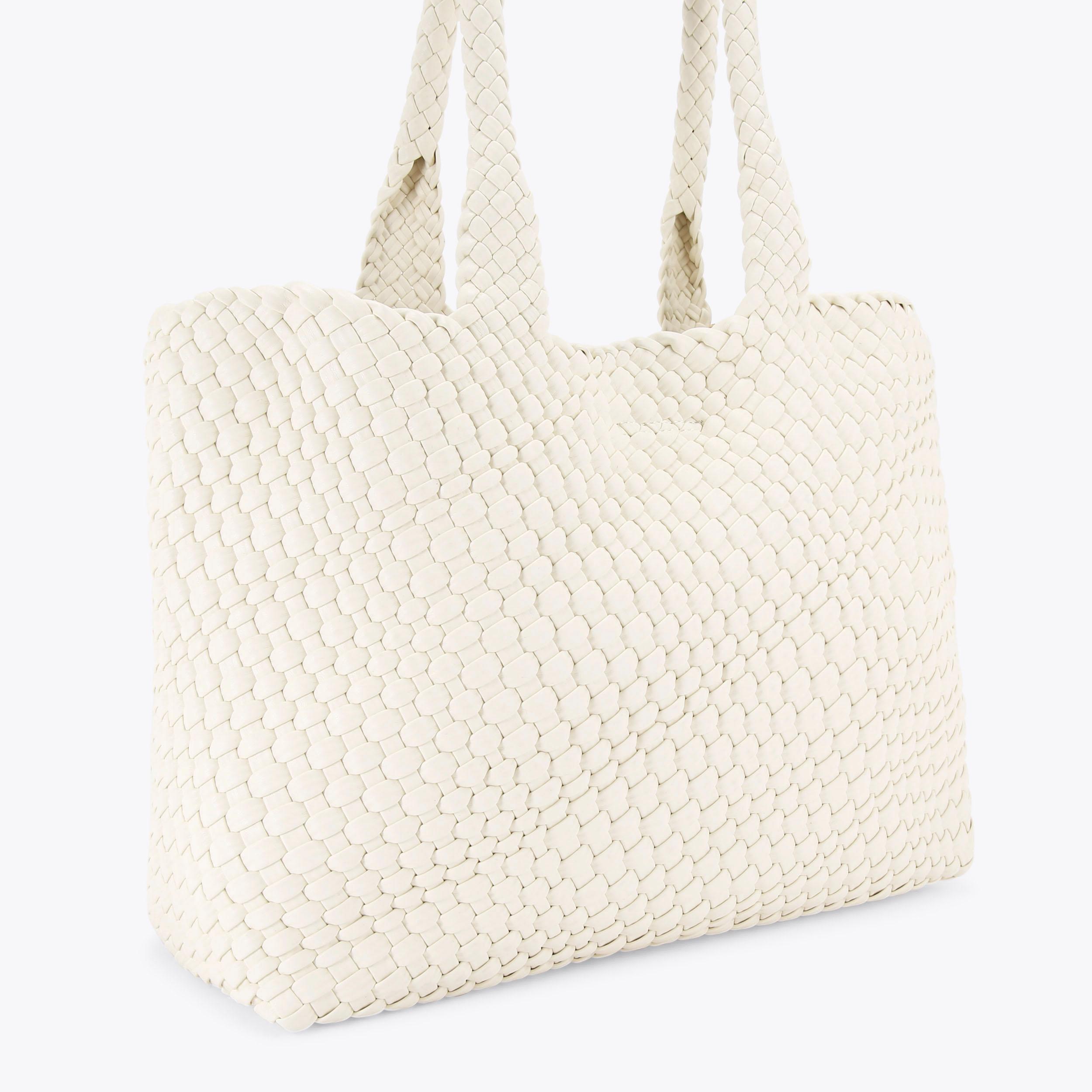 VERONA WEAVE TOTE BAG Bone Synthetic Tote Bag by CARVELA