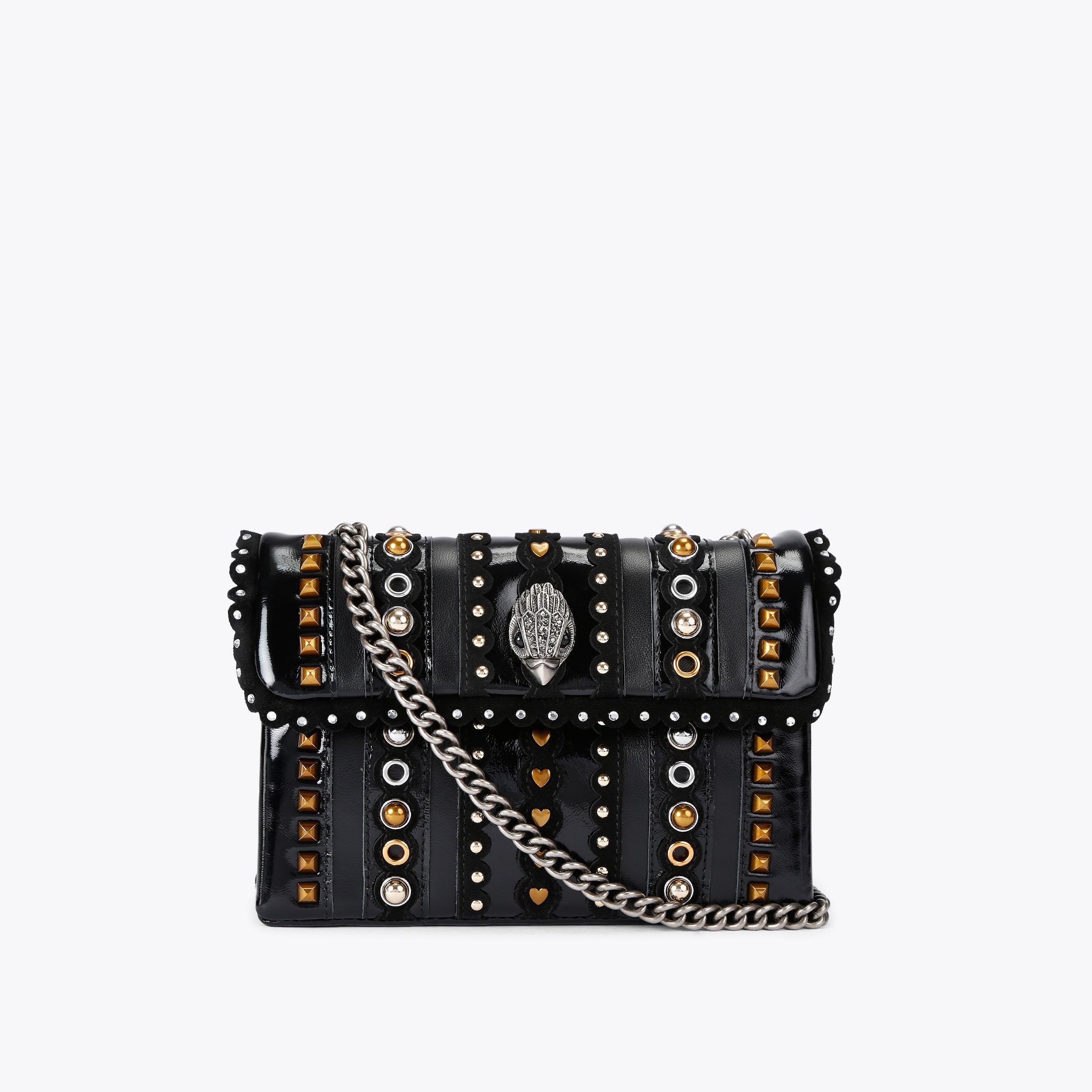 MD KENSINGTON STUDS Black Studded Leather Bag by KURT GEIGER LONDON
