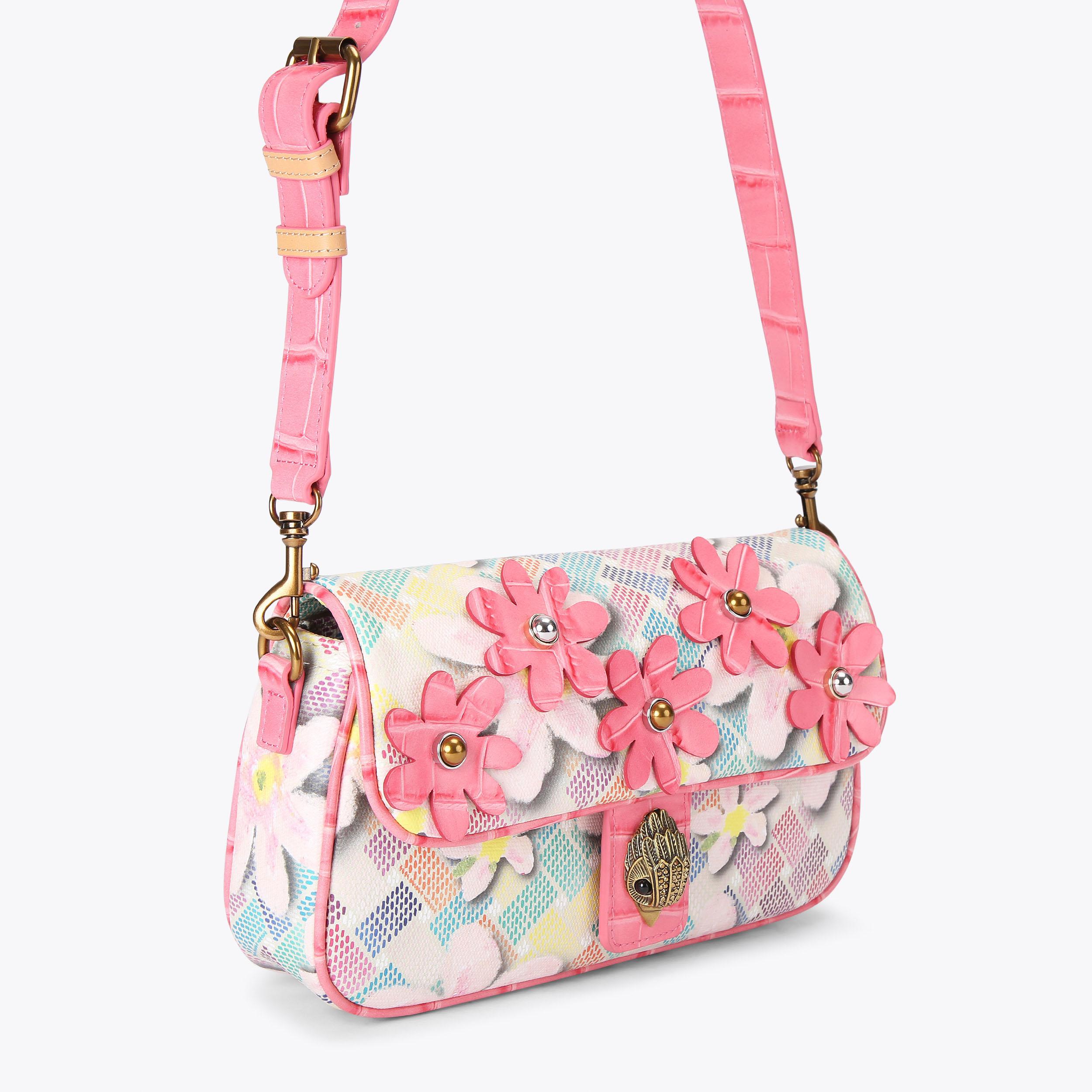 CAMDEN FLAP SH FLOWER Rainbow Monogram Shoulder Bag by KURT GEIGER LONDON