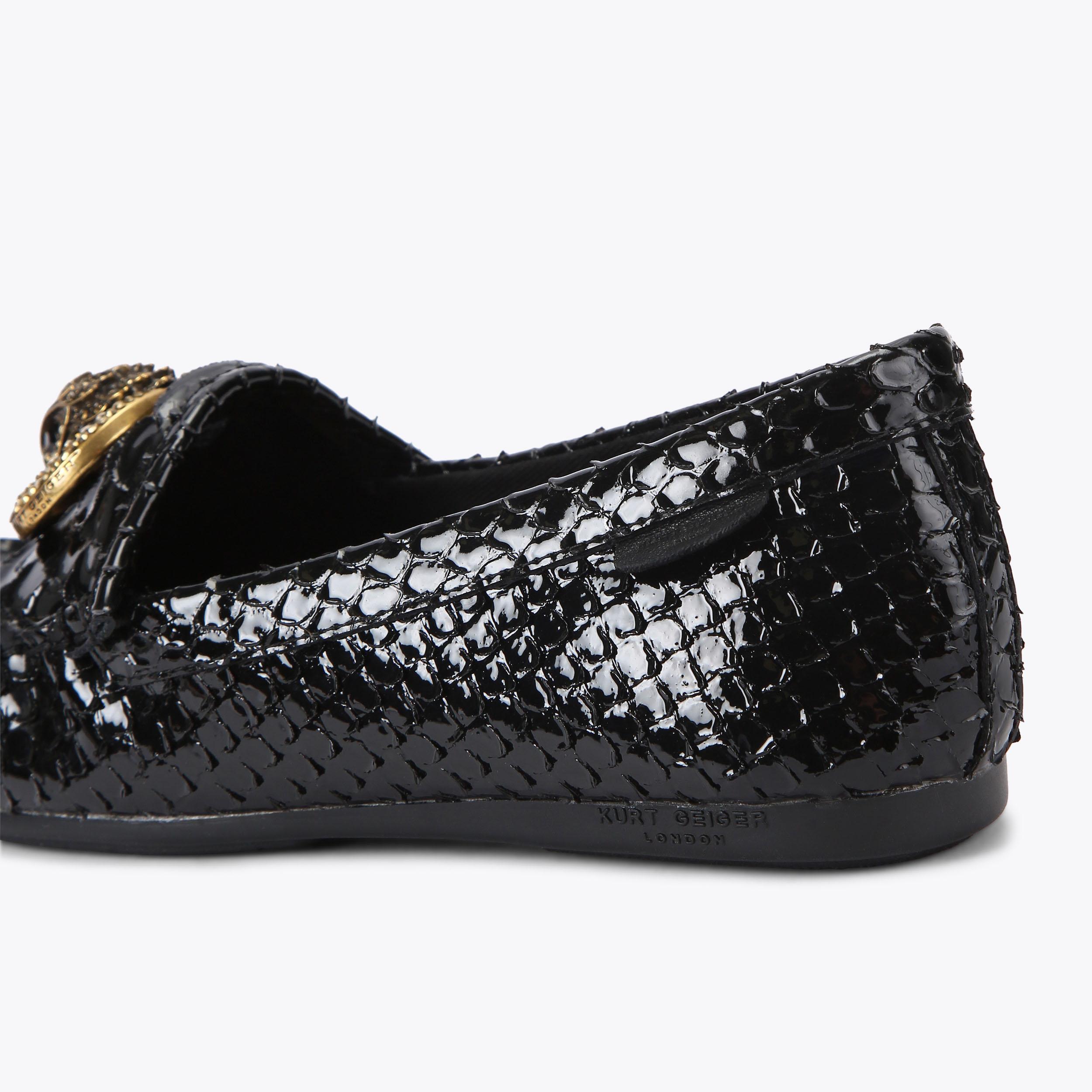 CHELSEA MOCCASIN Black 3D embossed Leather Boot by KURT GEIGER LONDON