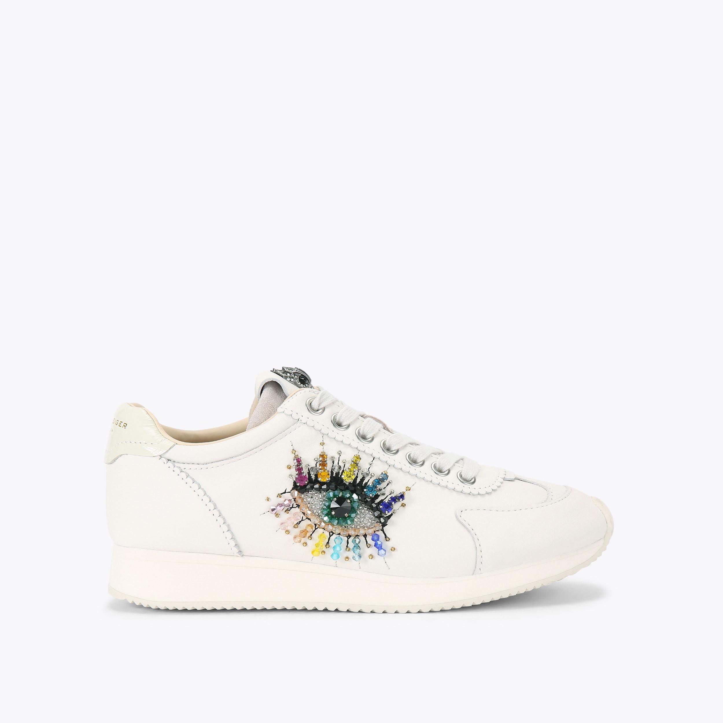 ISLINGTON PUMP EYE White Eye Crystal Sneaker by KURT GEIGER LONDON