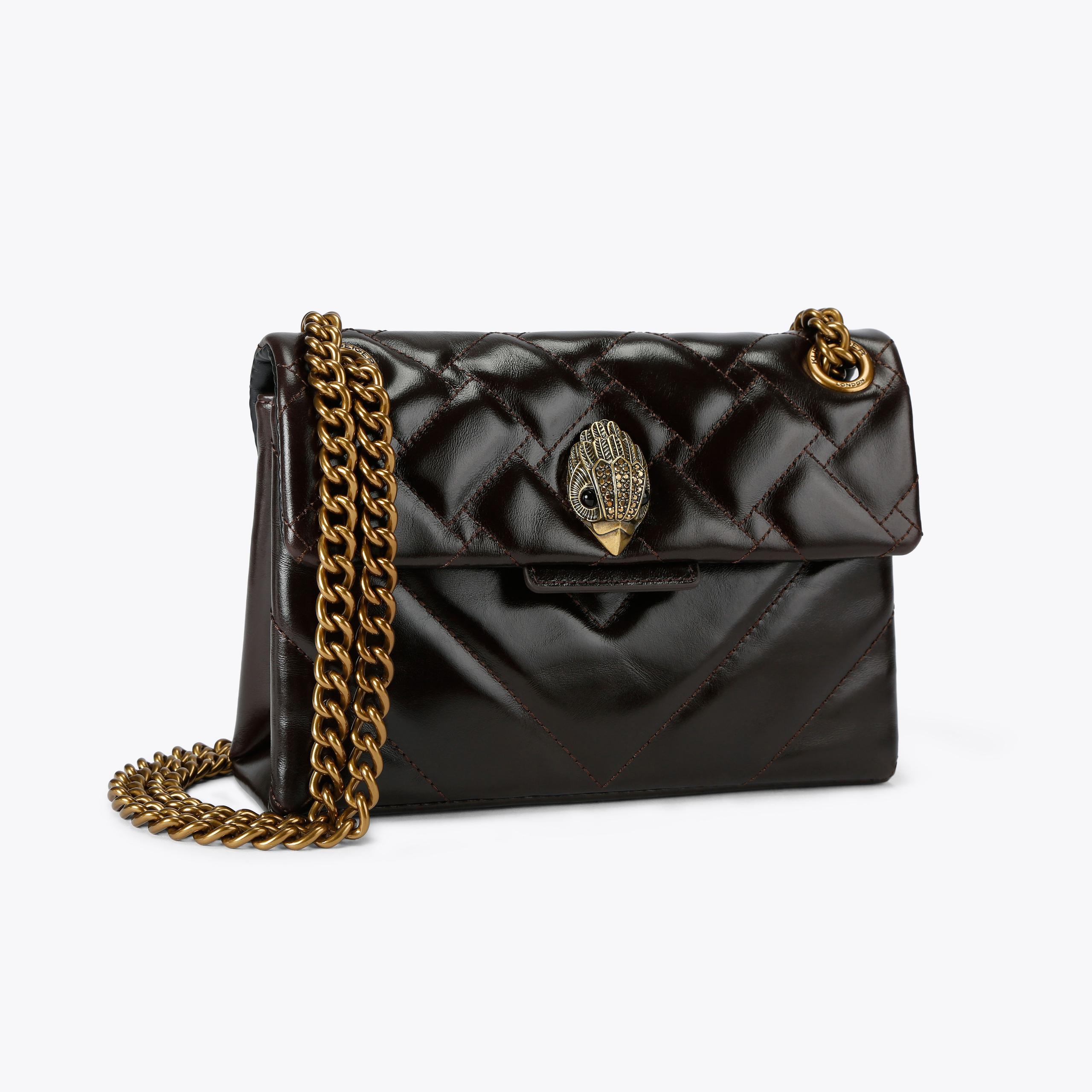 LEATHER MINI KENSINGTON Dark Brown Leather Kensington Bag by KURT ...