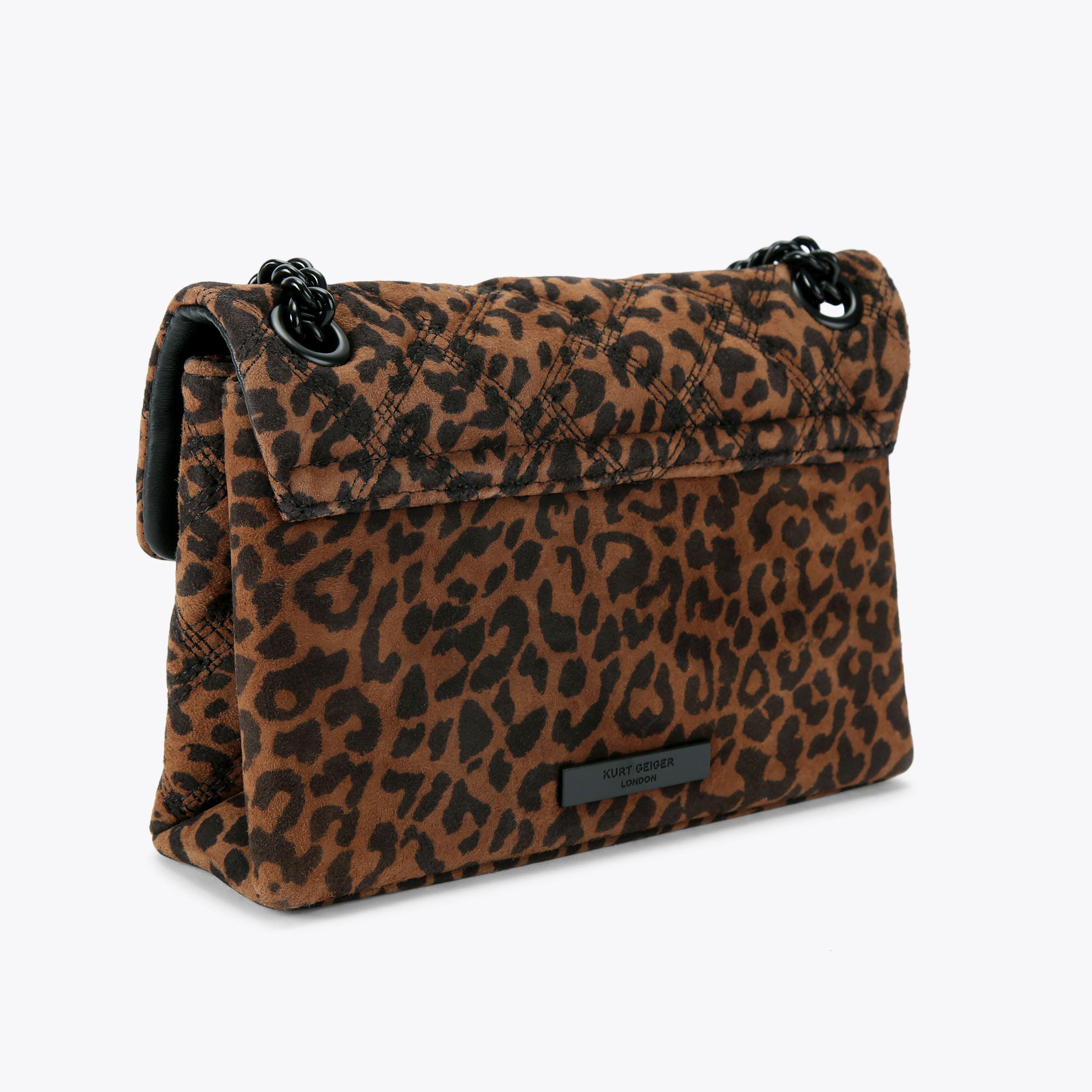 LEATHER MINI KENSINGTON Leopard Print Cross Body Bag by KURT GEIGER LONDON
