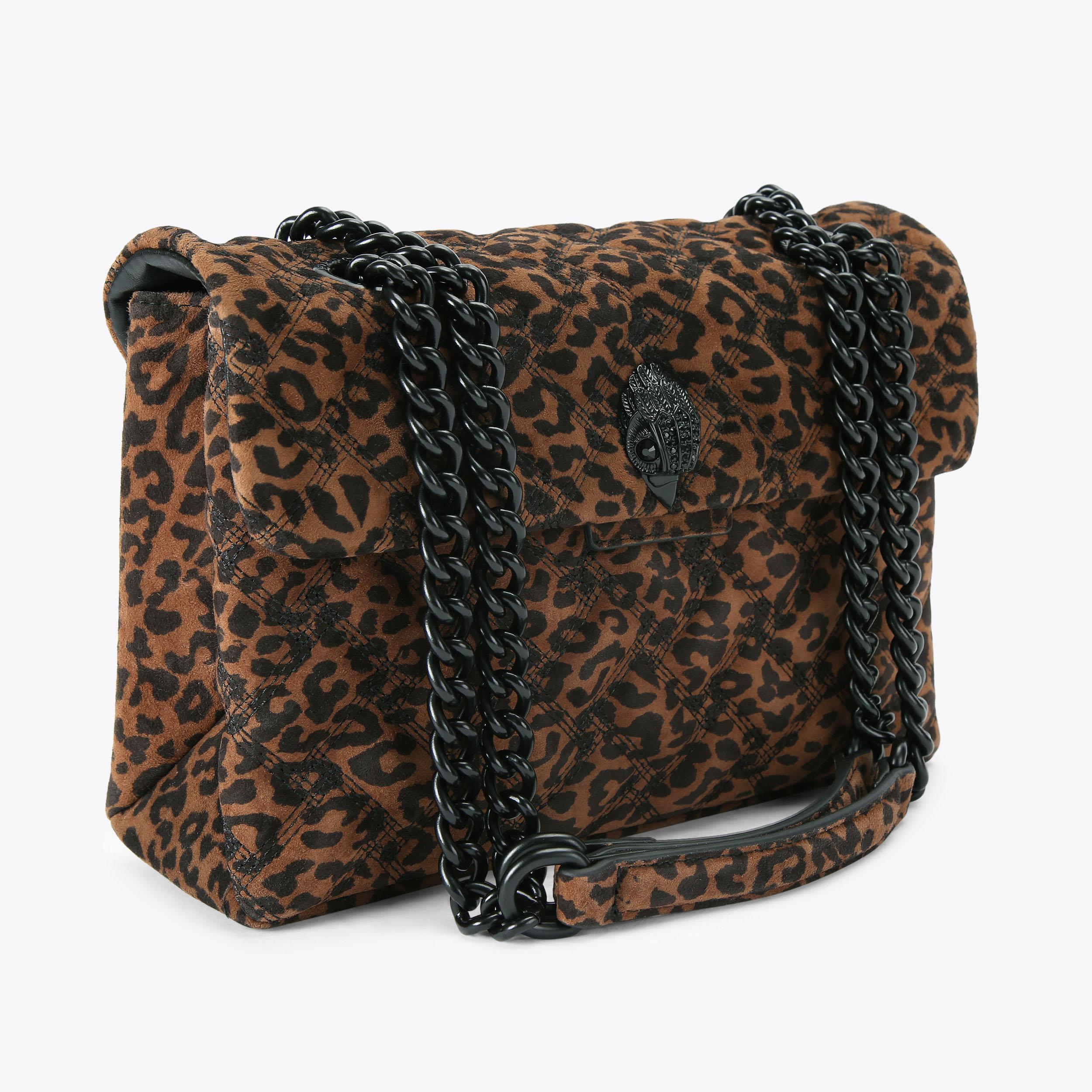 LEATHER KENSINGTON BAG Leopard Suede Bag by KURT GEIGER LONDON