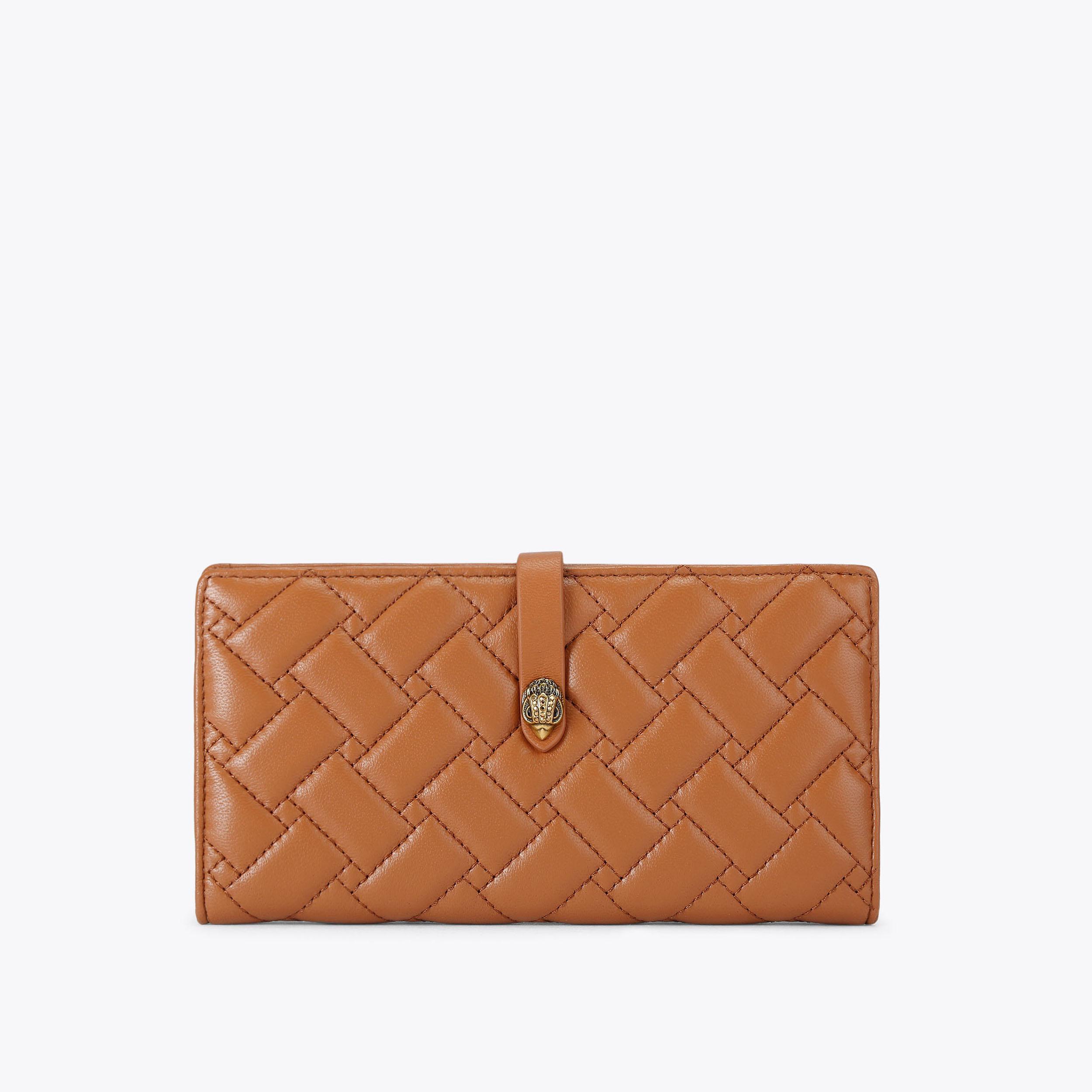 KENSINGTON SOFT WALLET Tan Leather Flap Wallet by KURT GEIGER LONDON