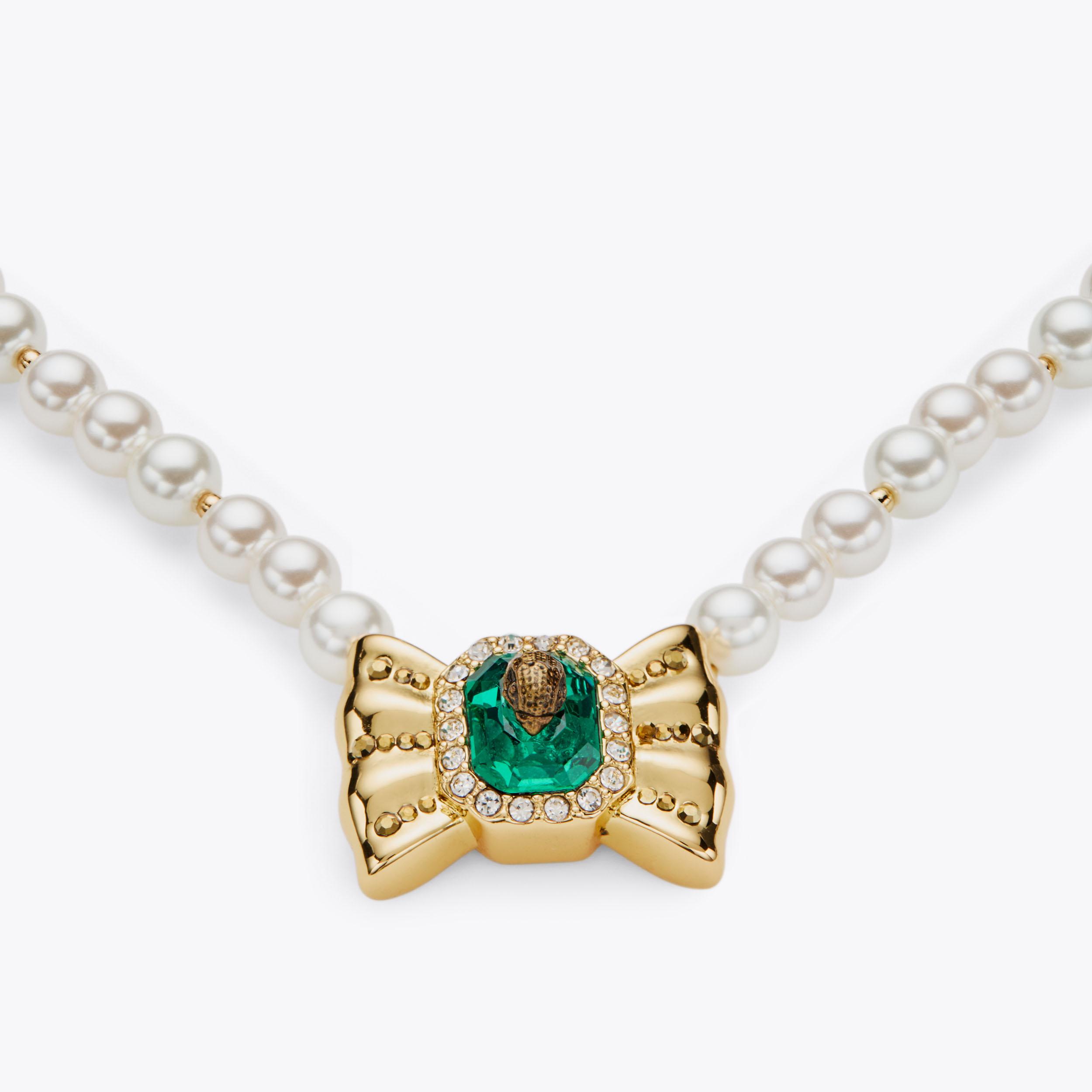 BOW PEARL NECKLACE Faux Pearl Necklace by KURT GEIGER LONDON