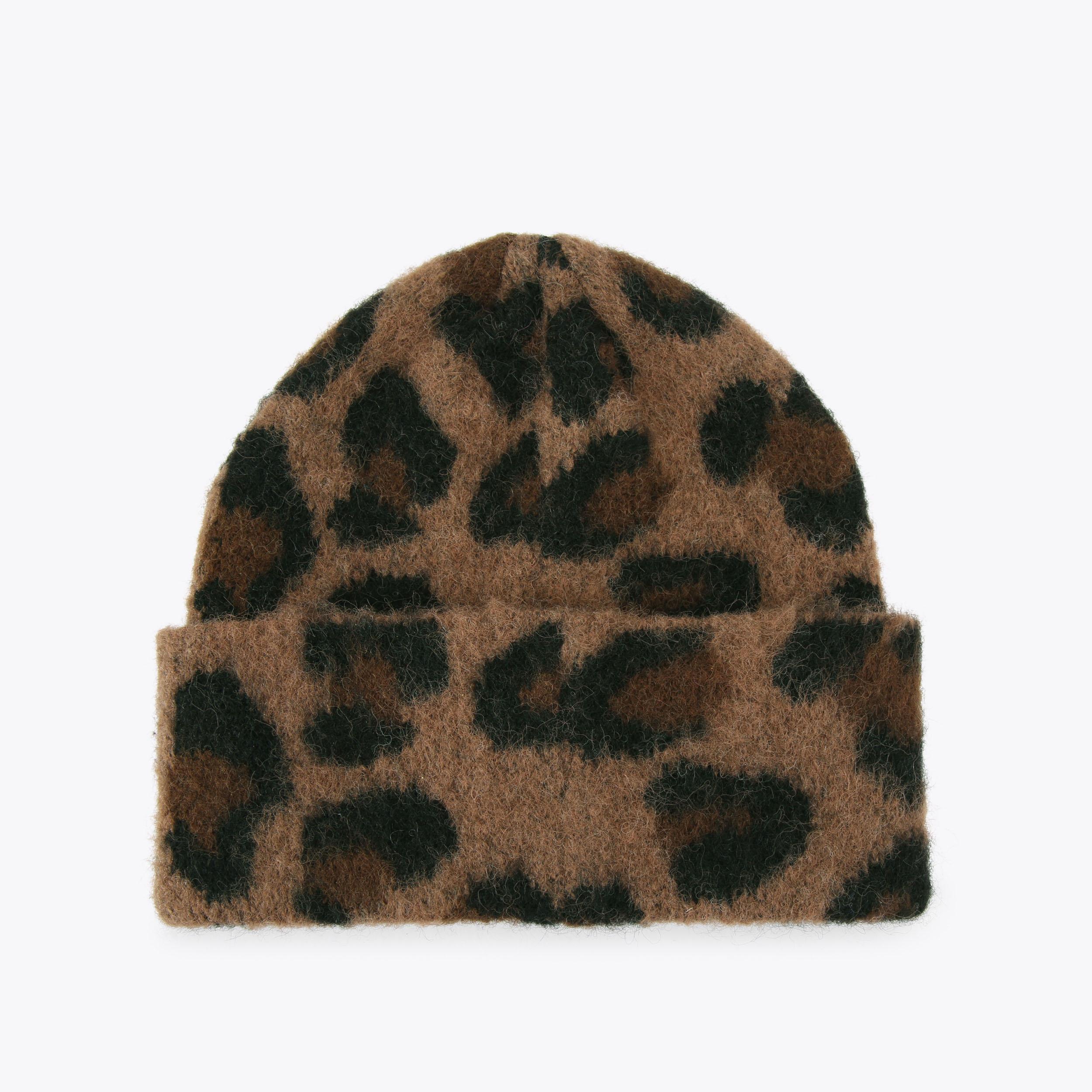 LEOPARD BEANIE Leopard Print Knitted Beanie by KURT GEIGER LONDON