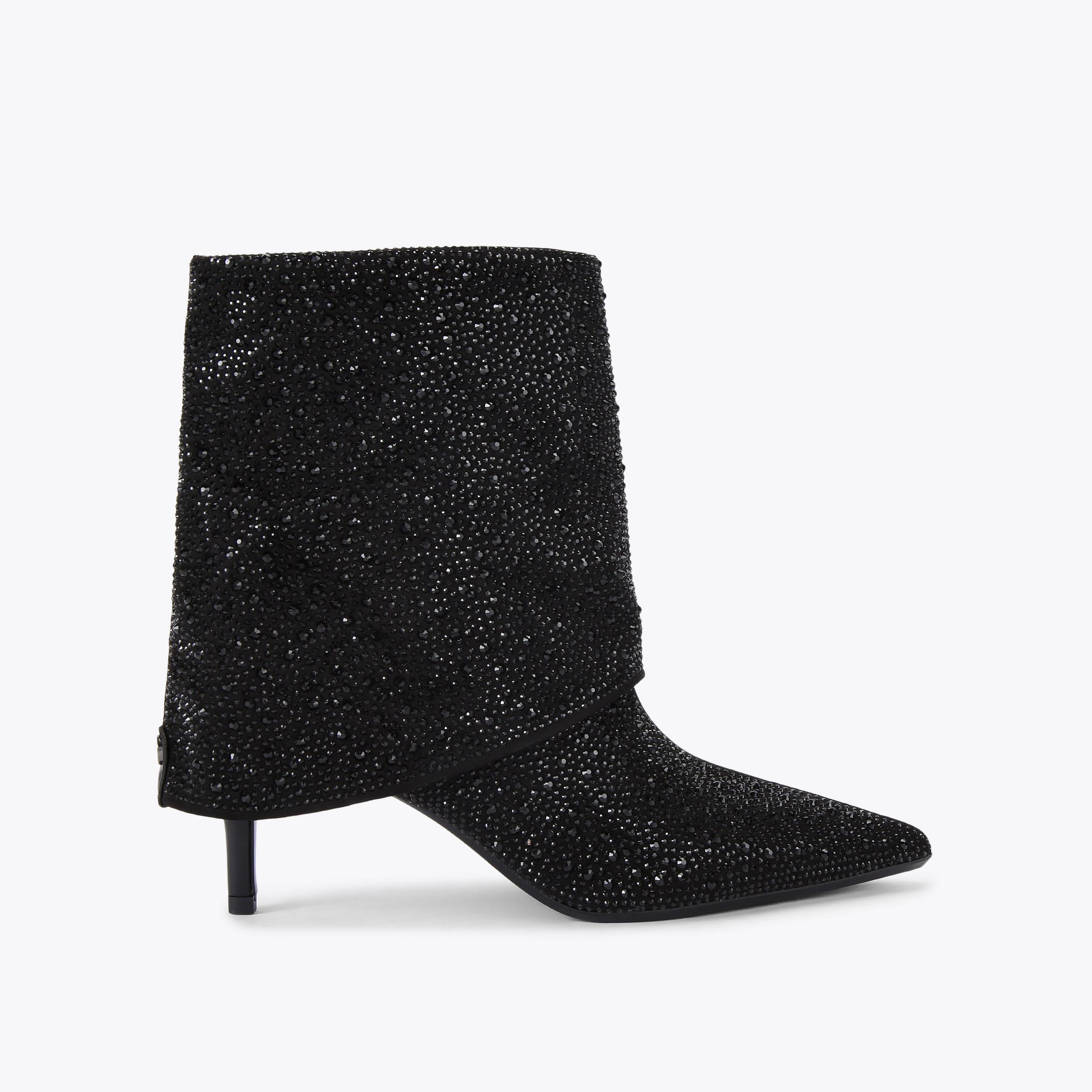 FATE GEM Black Gem Crystal Boots by KG KURT GEIGER