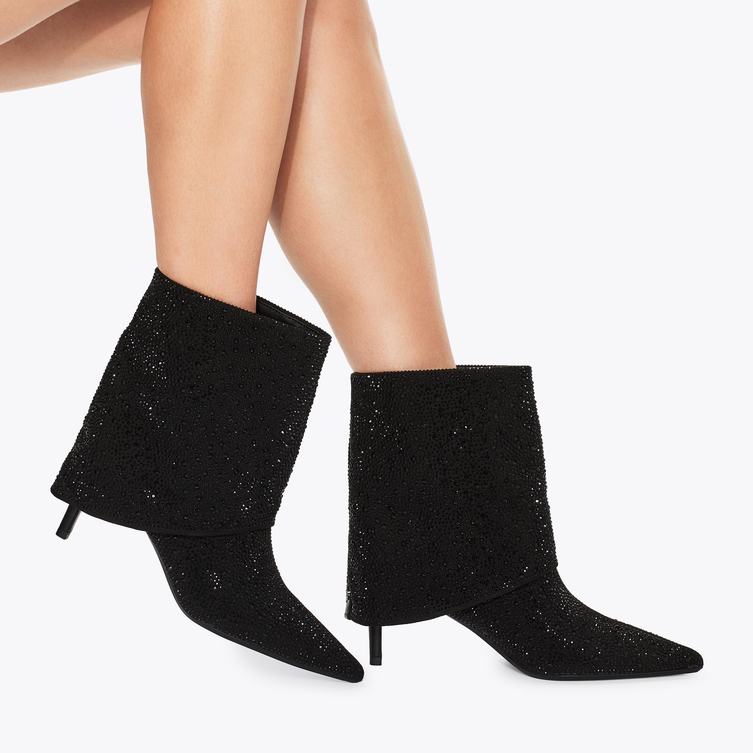 FATE GEM Black Gem Crystal Boots by KG KURT GEIGER