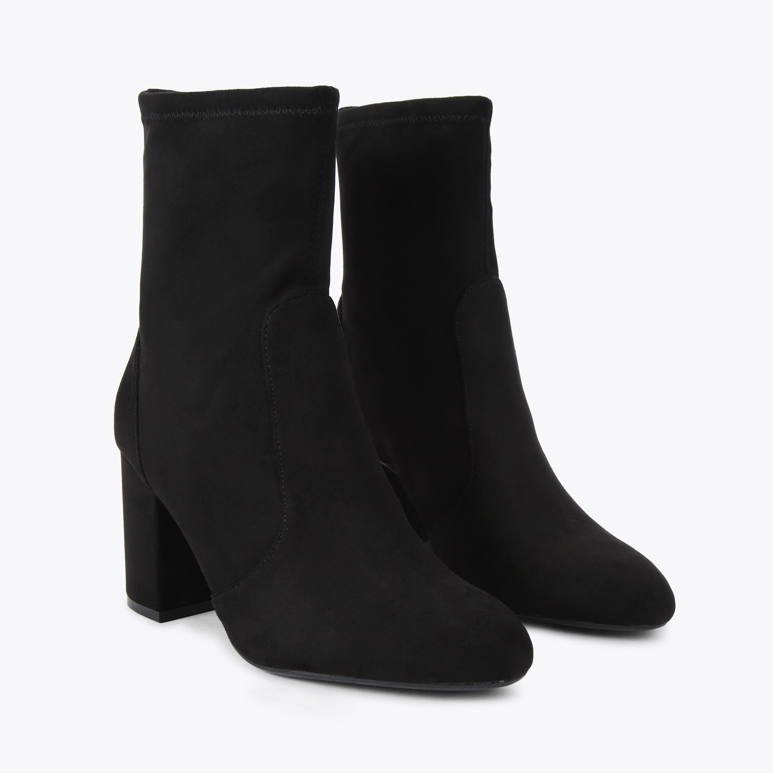 VITO ANKLE Black Microsuede Heeled Ankle Boot by CARVELA