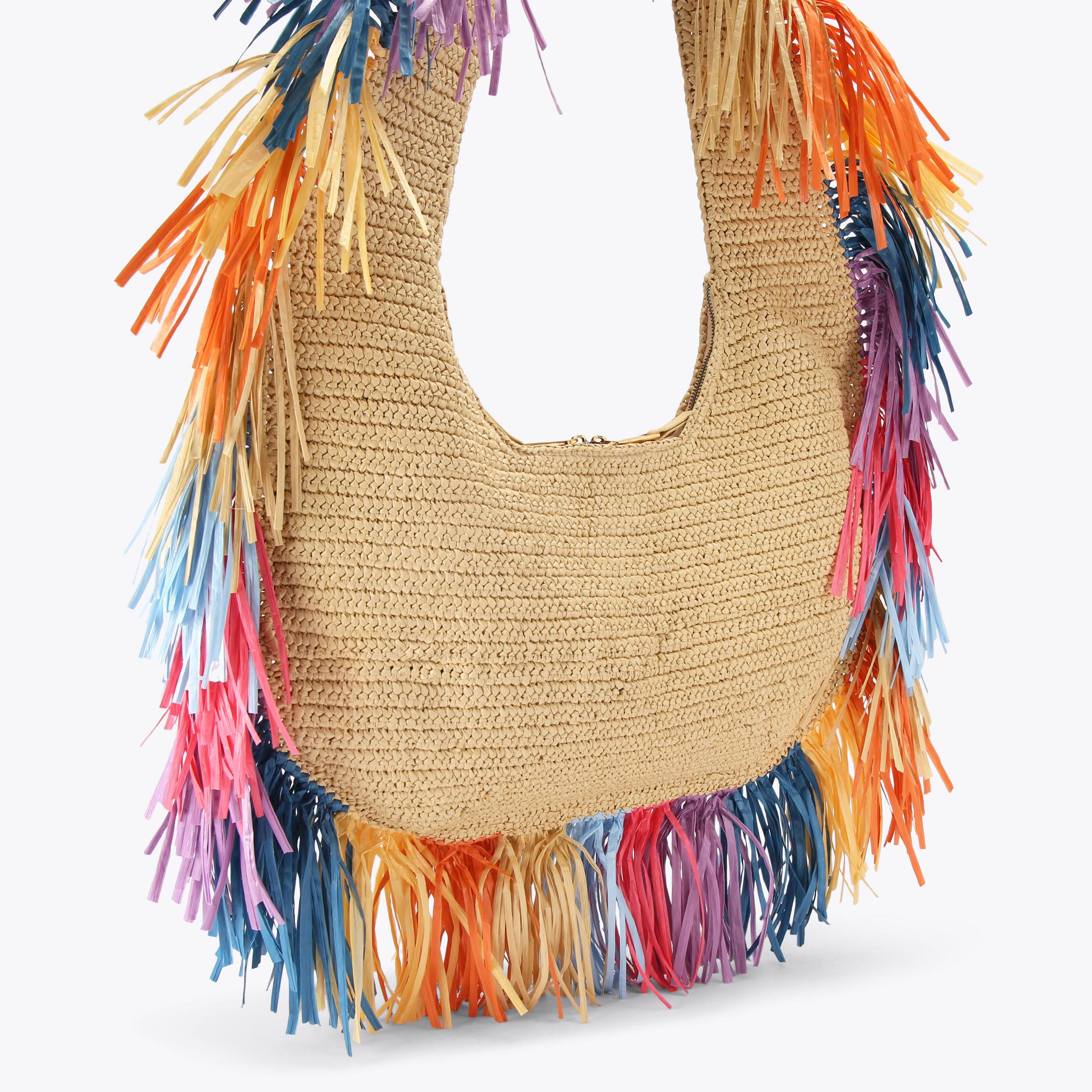 KURT LG HOBO FRINGE Fringe Raffia Hobo Tote Bag by Kurt Geiger London