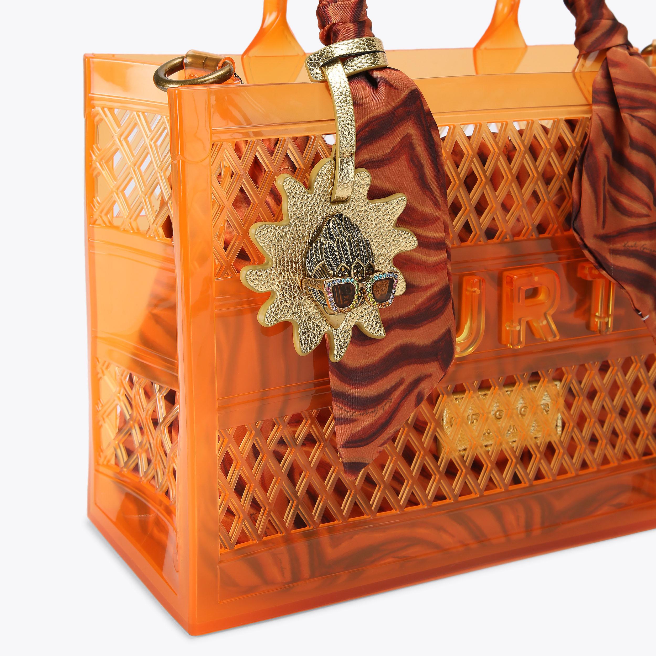 JELLY SM TOTE BAG Orange Vinyl Tote Bag by Kurt Geiger London
