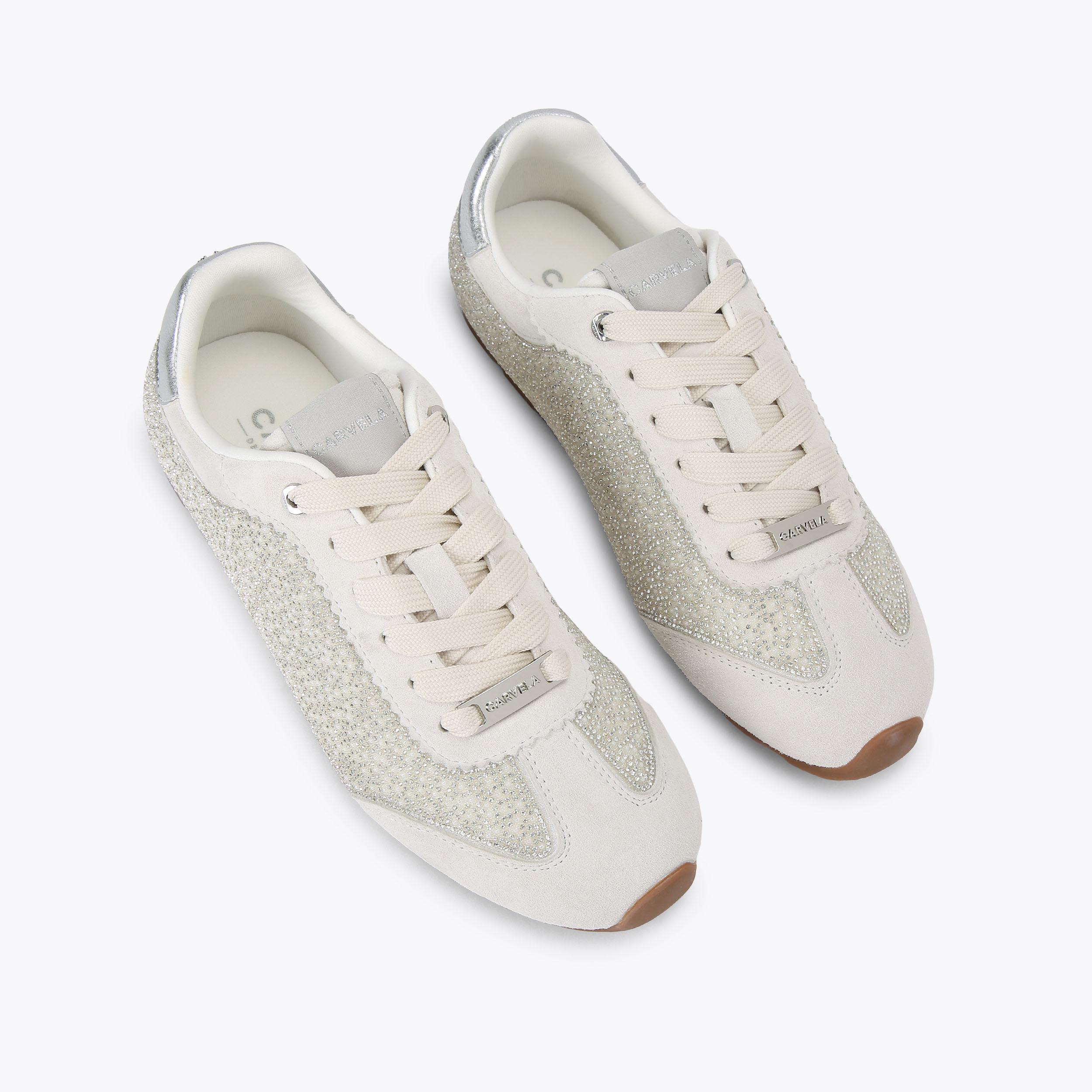 TIVOLI JEWEL SNEAKER Crystal Pearl Embellished Trainer by Carvela