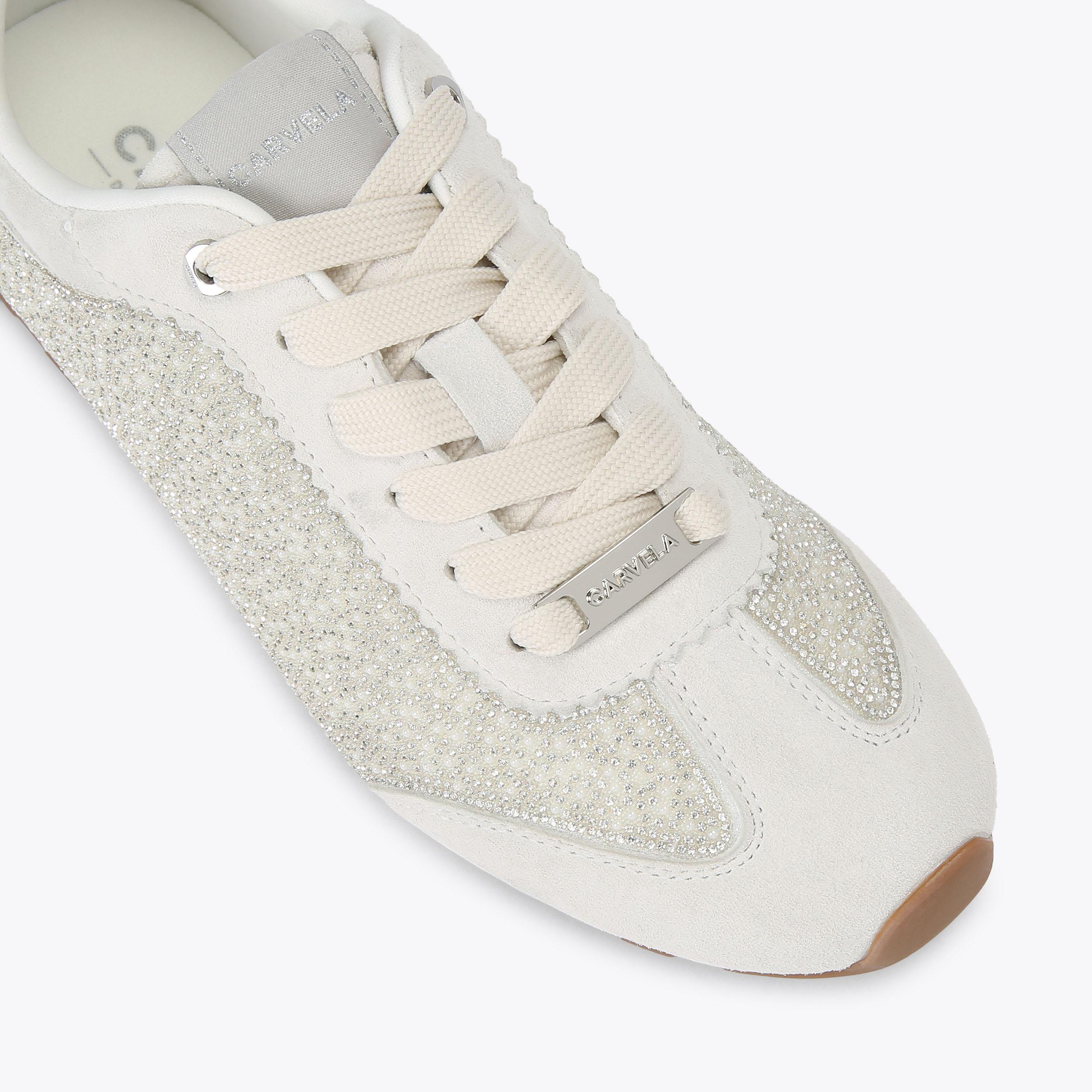 TIVOLI JEWEL SNEAKER Crystal Pearl Embellished Trainer by Carvela