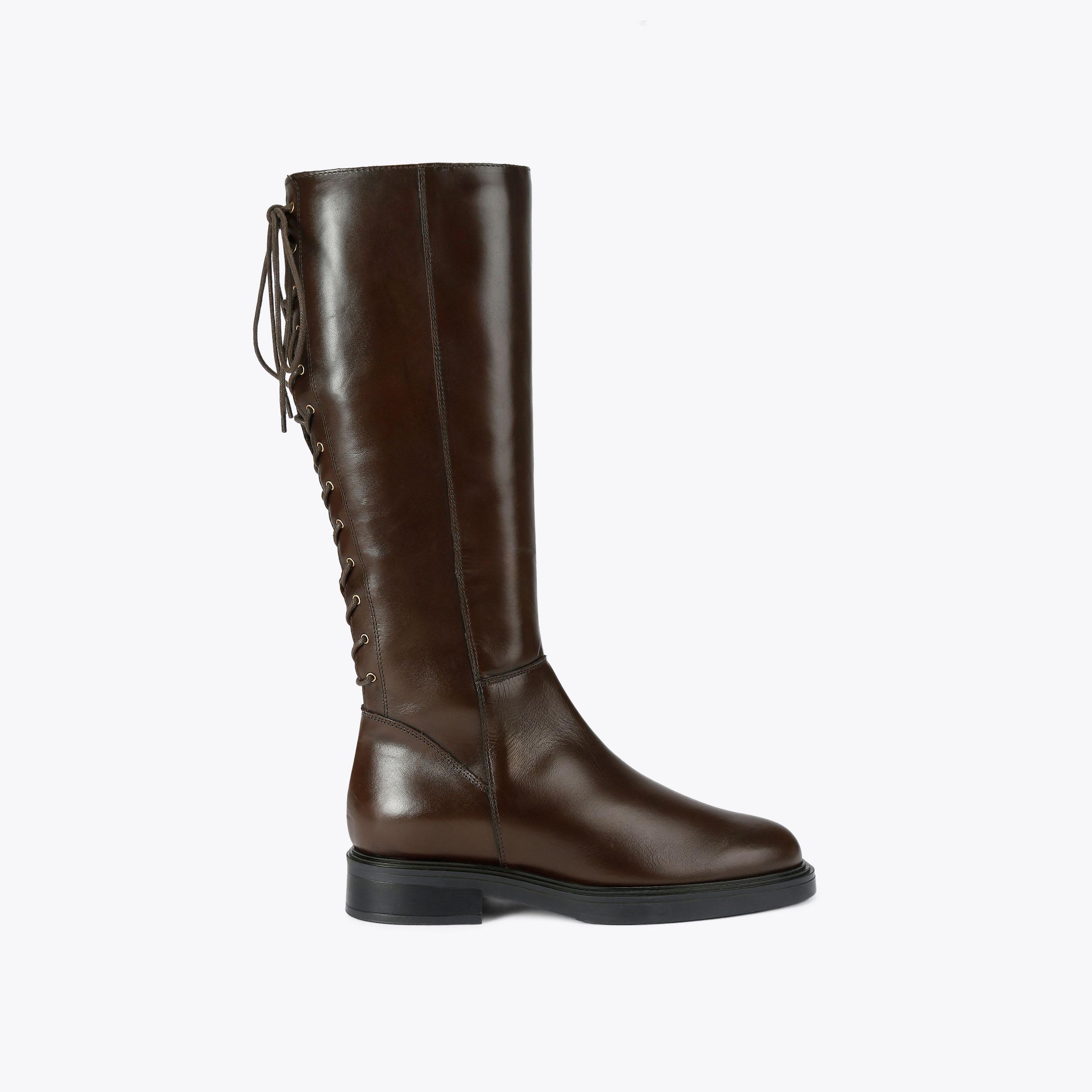 TRENTO KNEE Brown Leather Knee High Boot by CARVELA