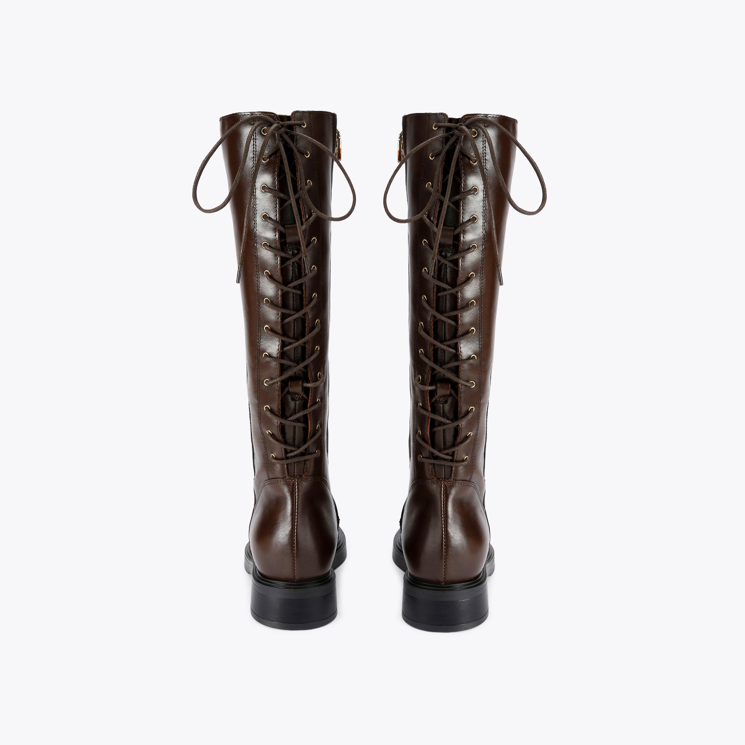 TRENTO KNEE Brown Leather Knee High Boot by CARVELA