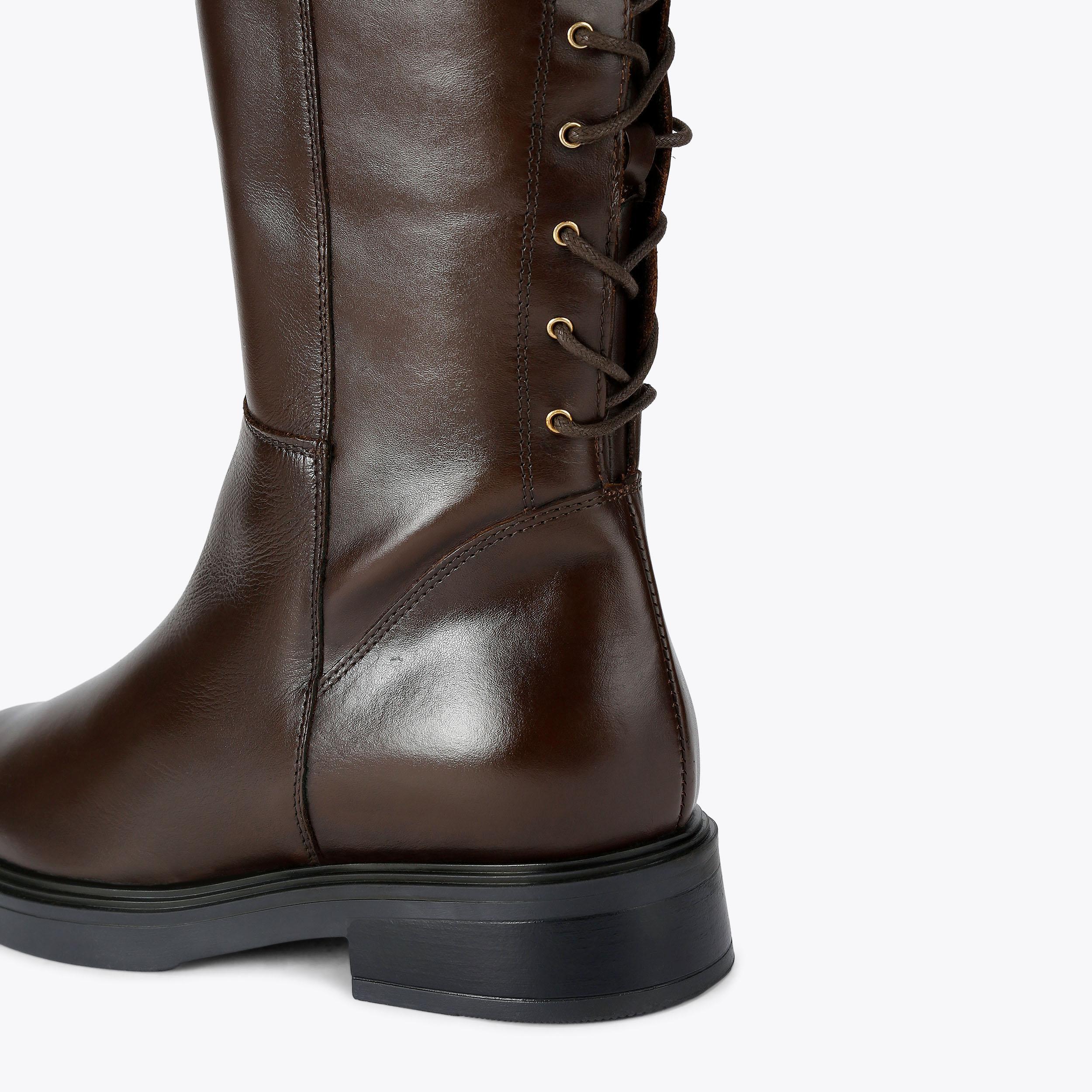 TRENTO KNEE Brown Leather Knee High Boot by CARVELA