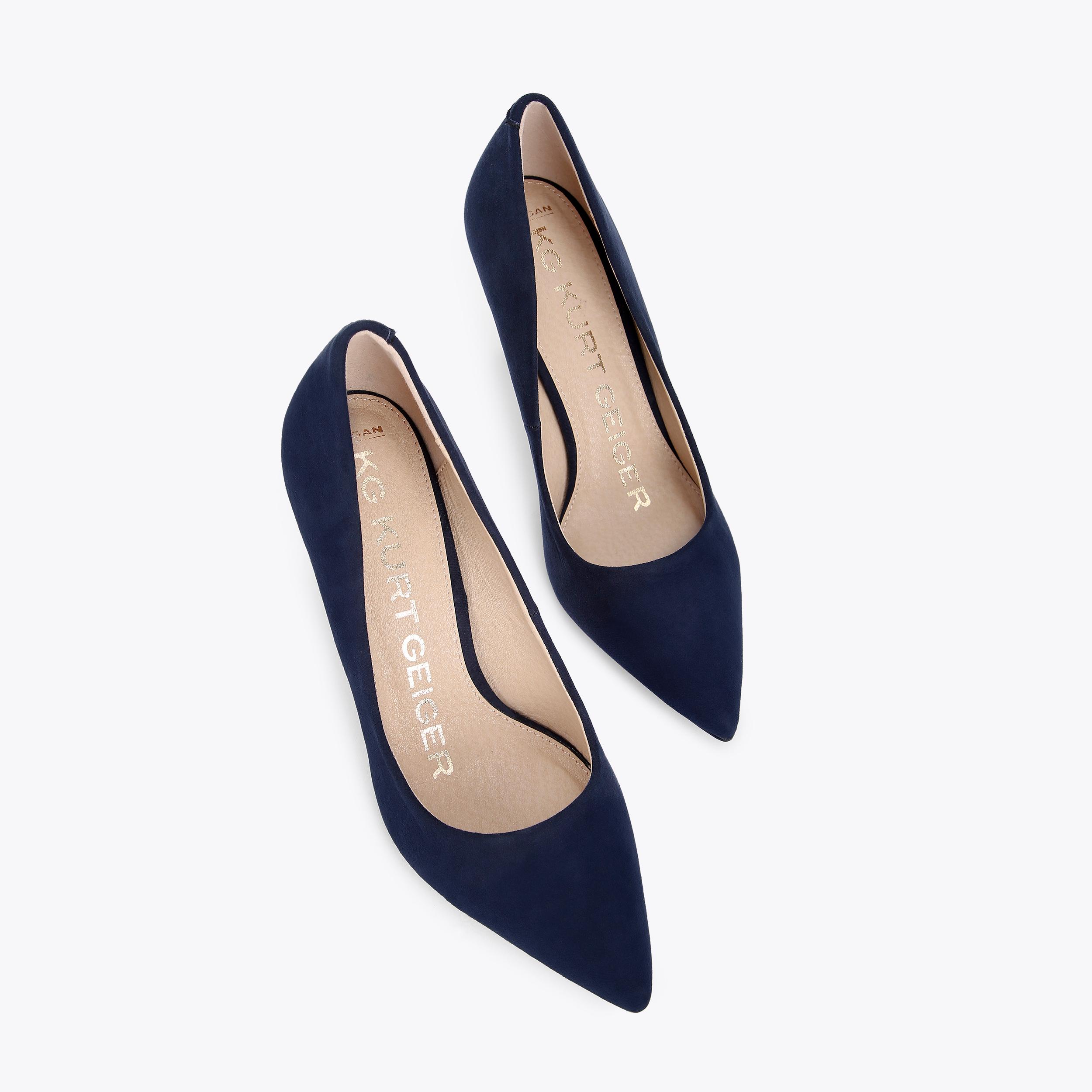 ALIA2 Navy Suedette Court Heels by KG KURT GEIGER