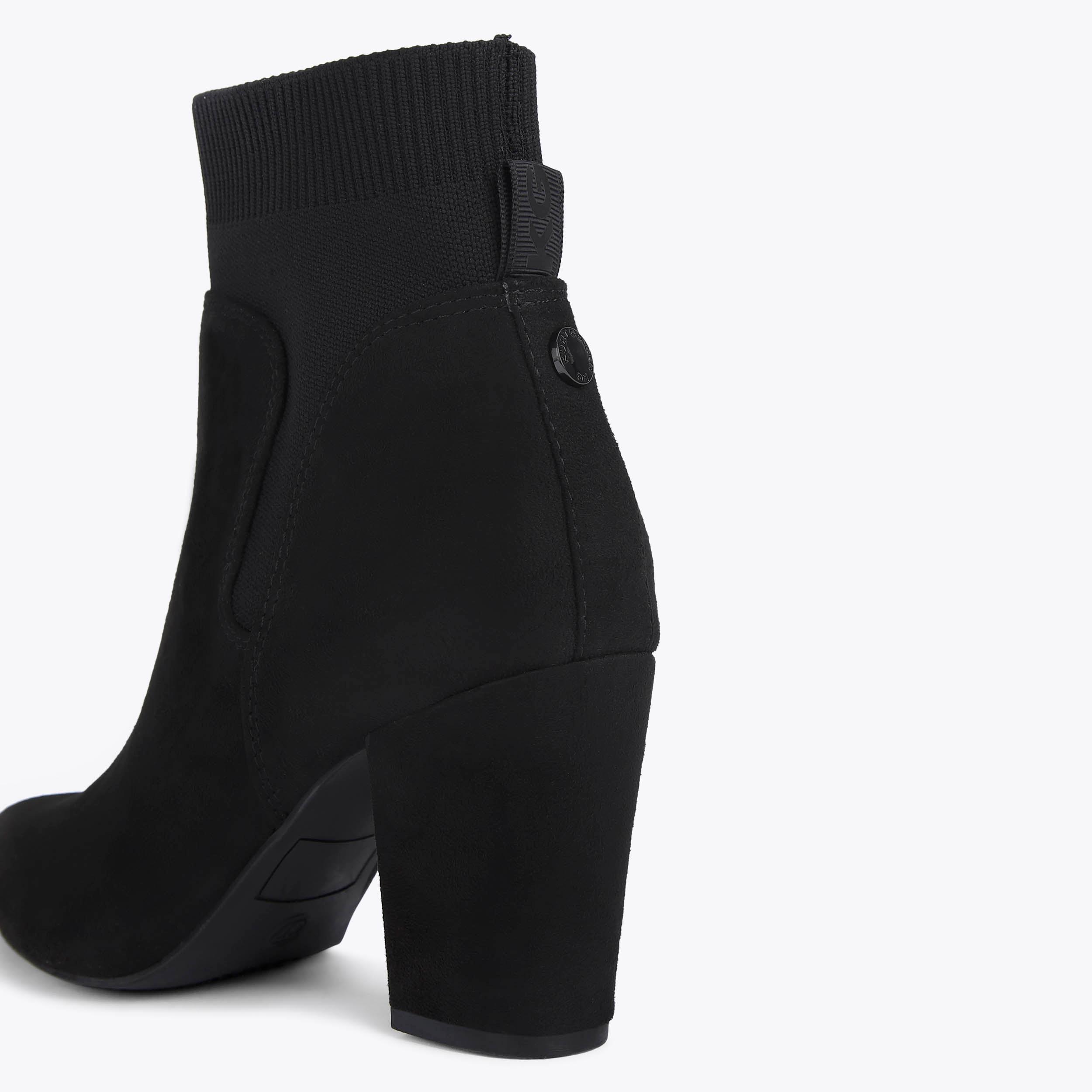 TOBI2 Black Suedette Block Heel Ankle Boots by KG KURT GEIGER