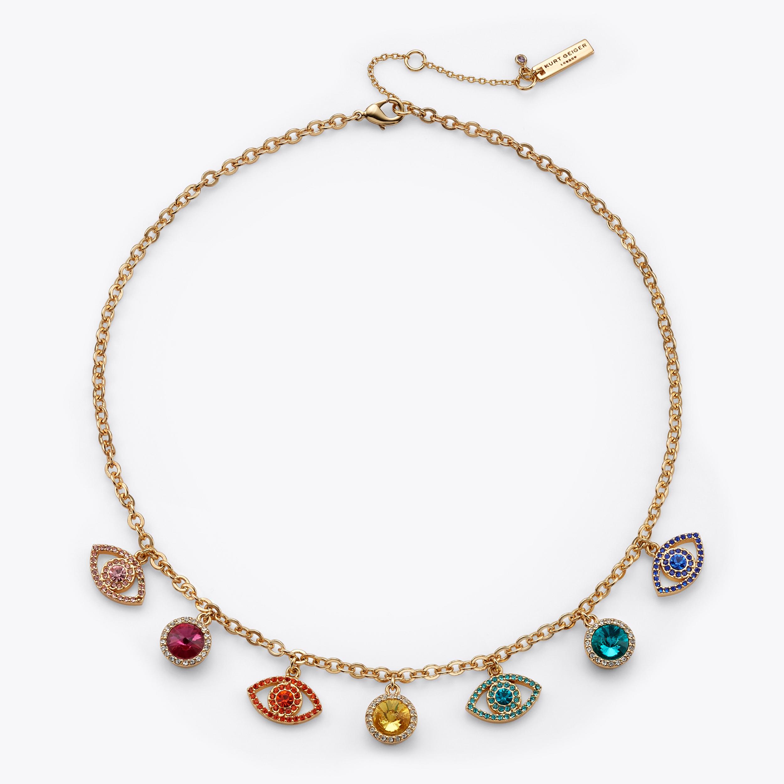 EVIL EYE CRYSTAL NECKLACE Evil Eye Charm Necklace by KURT GEIGER LONDON