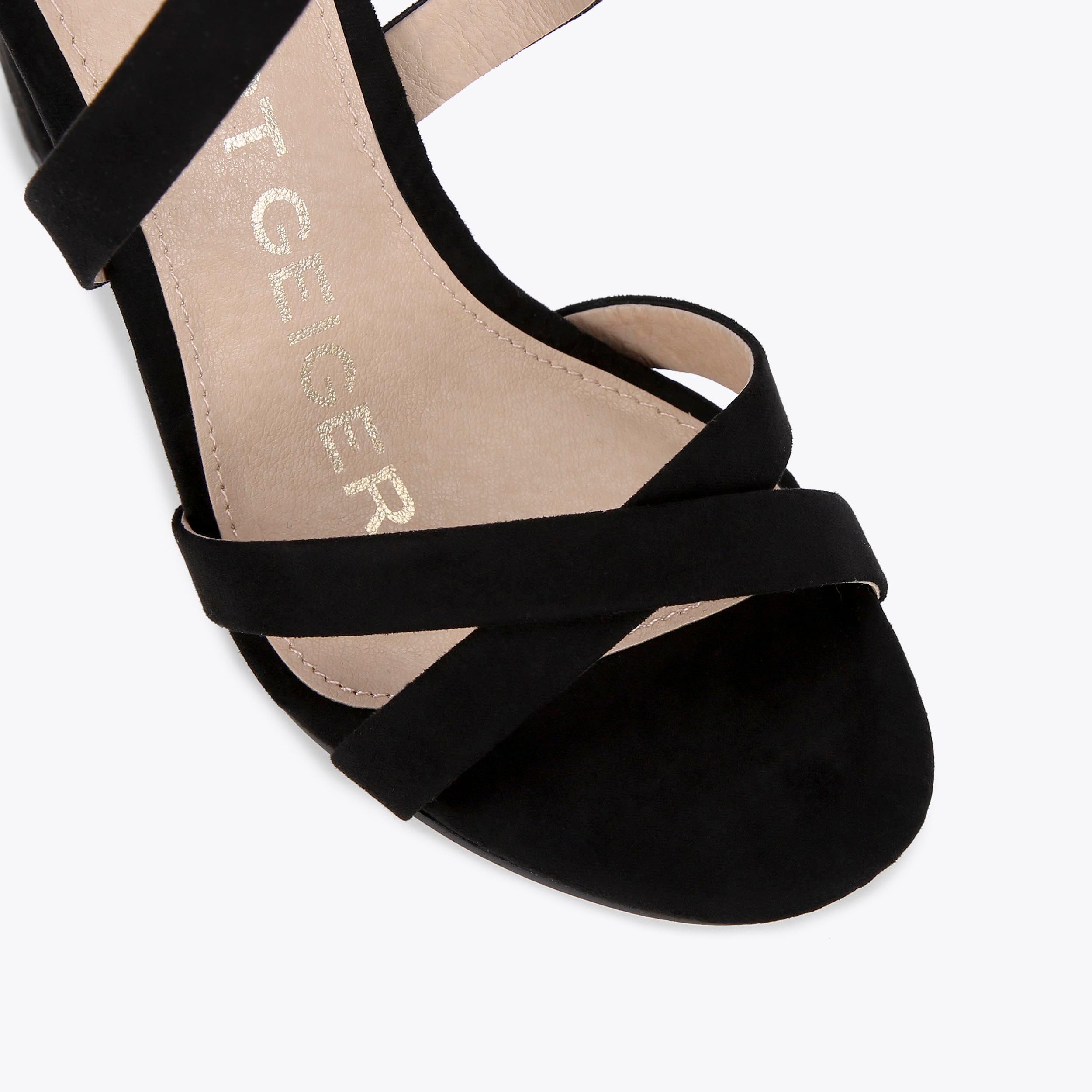 FAUN Black Suedette Cross Strap Heels by KG KURT GEIGER FAUN Black Suedette Cross Strap Heels by KG KURT GEIGER
