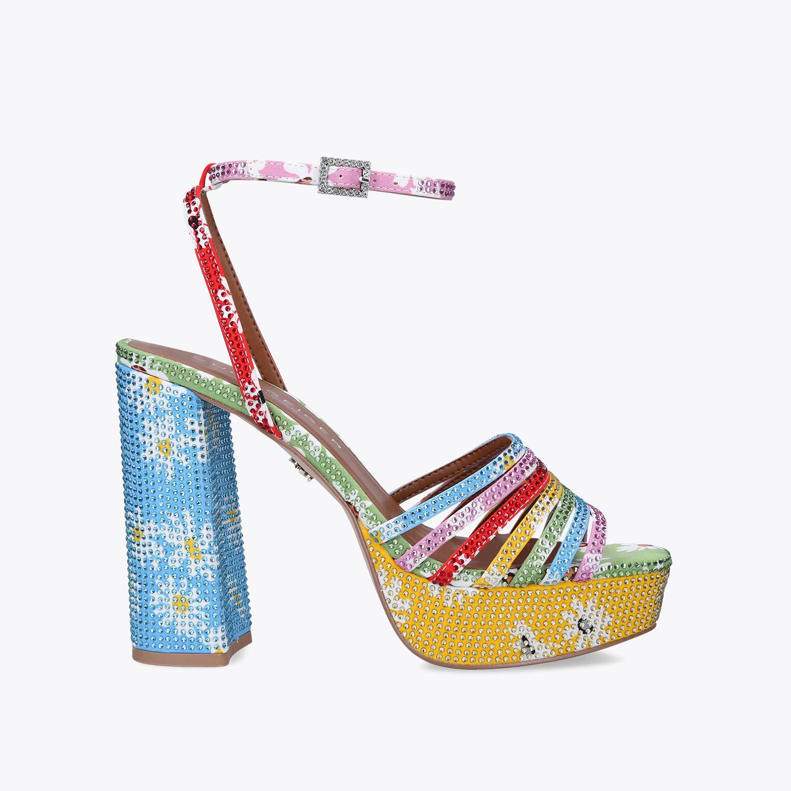 PIERRA PLATFORM SANDAL Floral Platform High Heels by KURT GEIGER LONDON