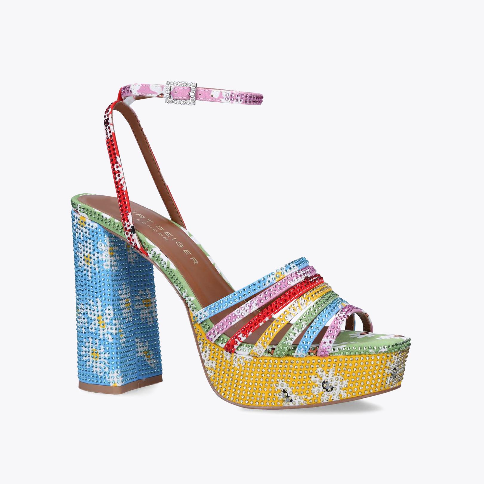 PIERRA PLATFORM SANDAL Floral Platform High Heels by KURT GEIGER LONDON