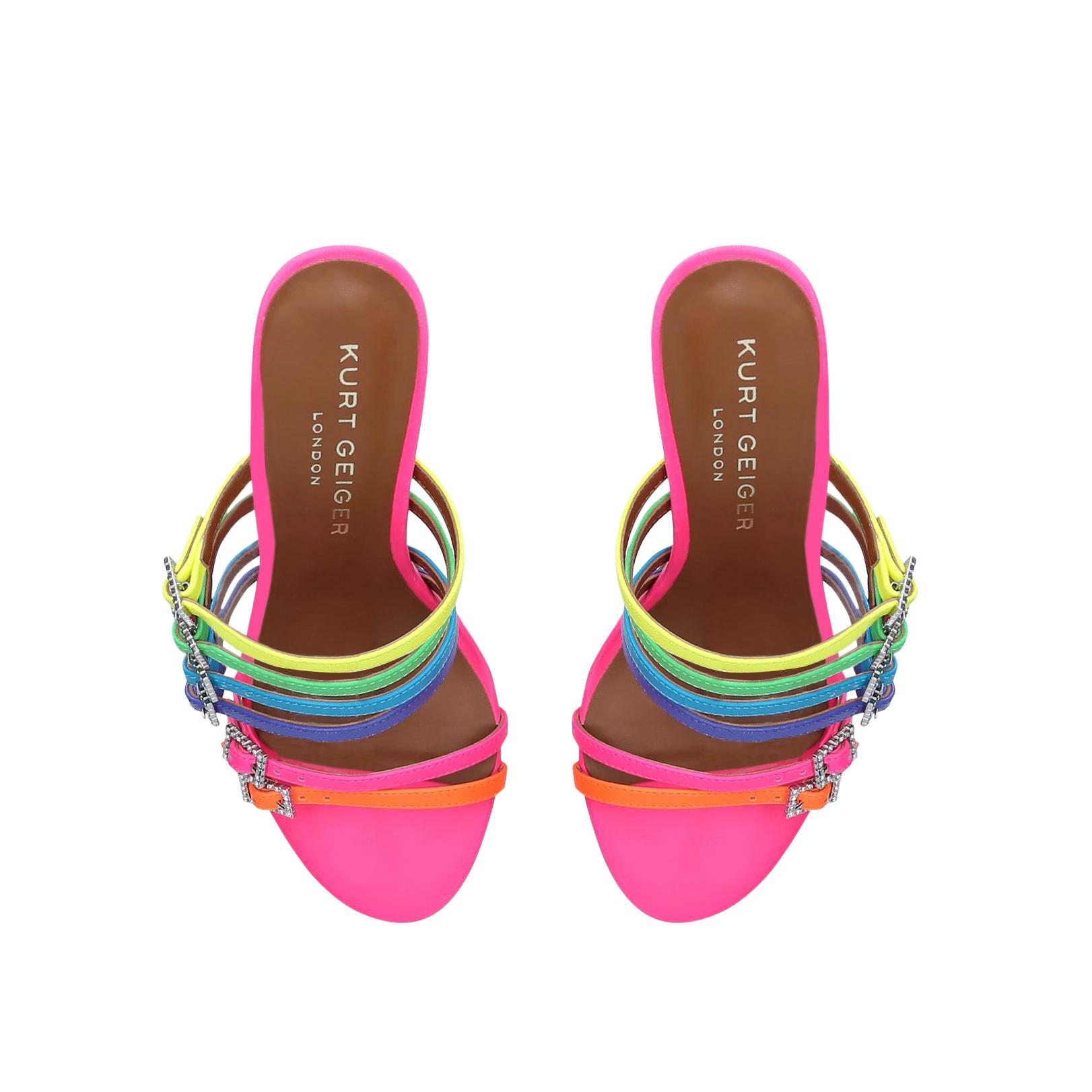 PIERRA MULE Neon Rainbow Stiletto Mule Heels by KURT GEIGER LONDON