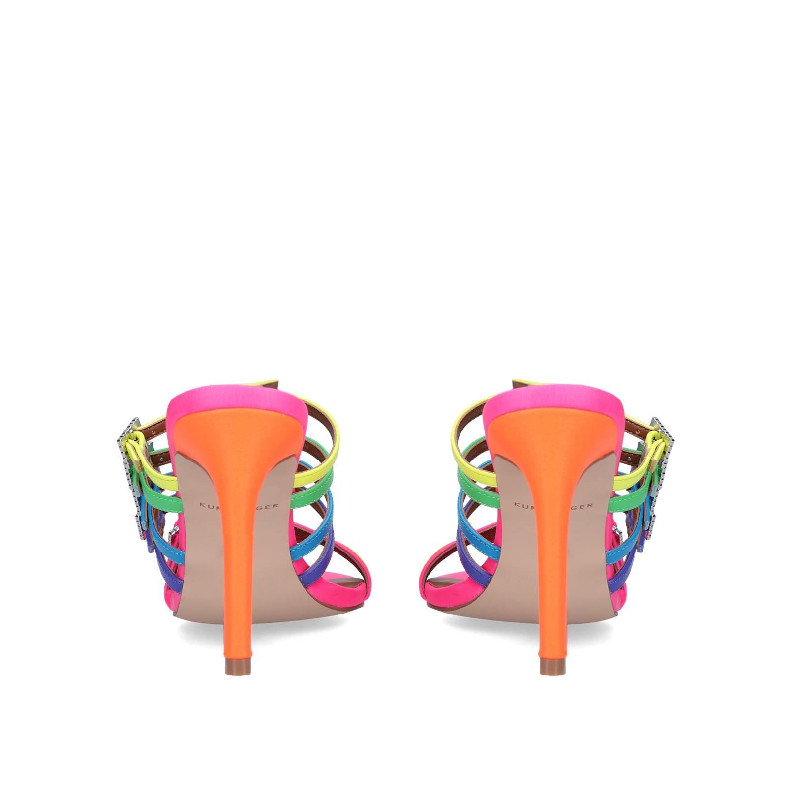 PIERRA MULE Neon Rainbow Stiletto Mule Heels by KURT GEIGER LONDON