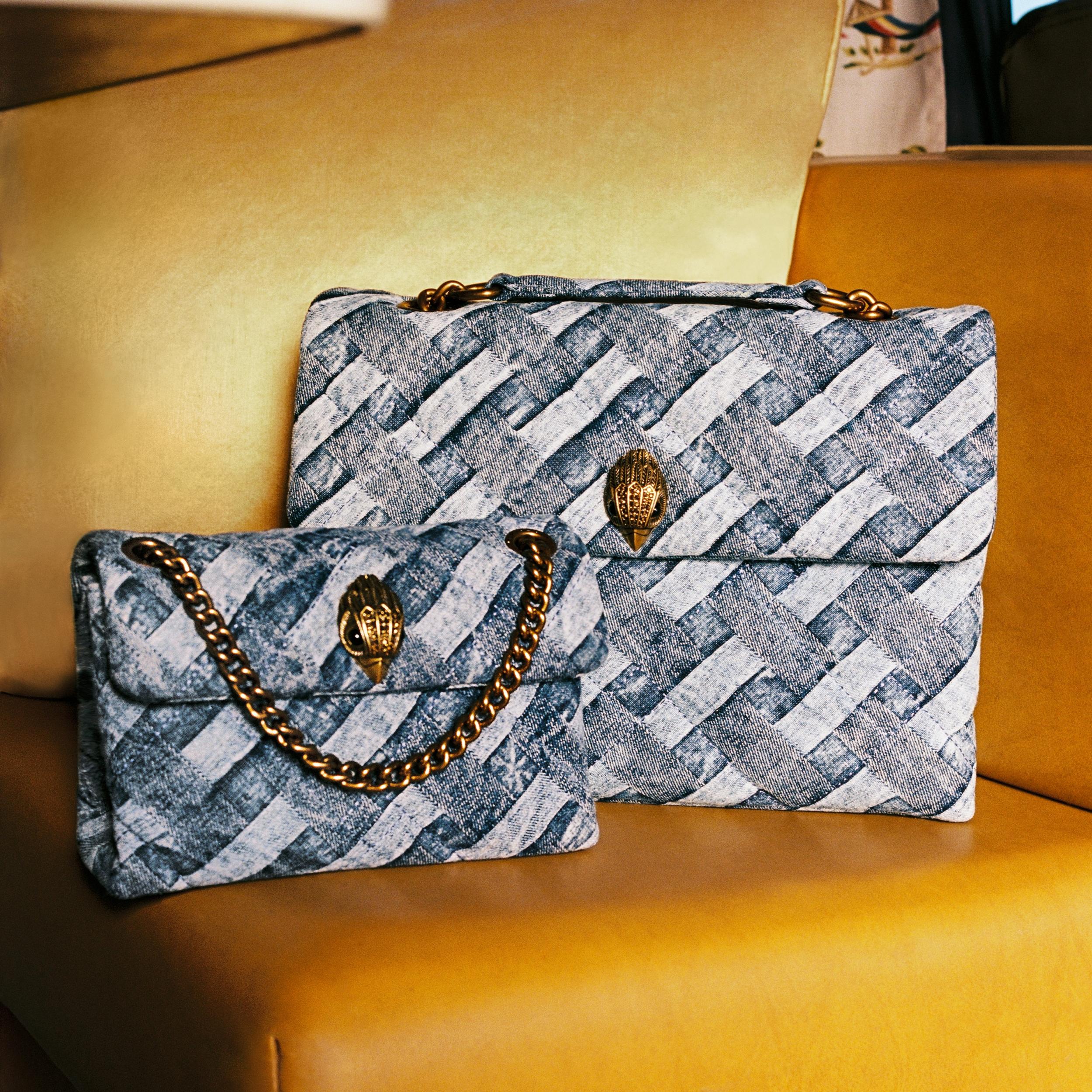 MINI KENSINGTON SOFT BAG Denim Woven Cross Body Bag by KURT GEIGER LONDON