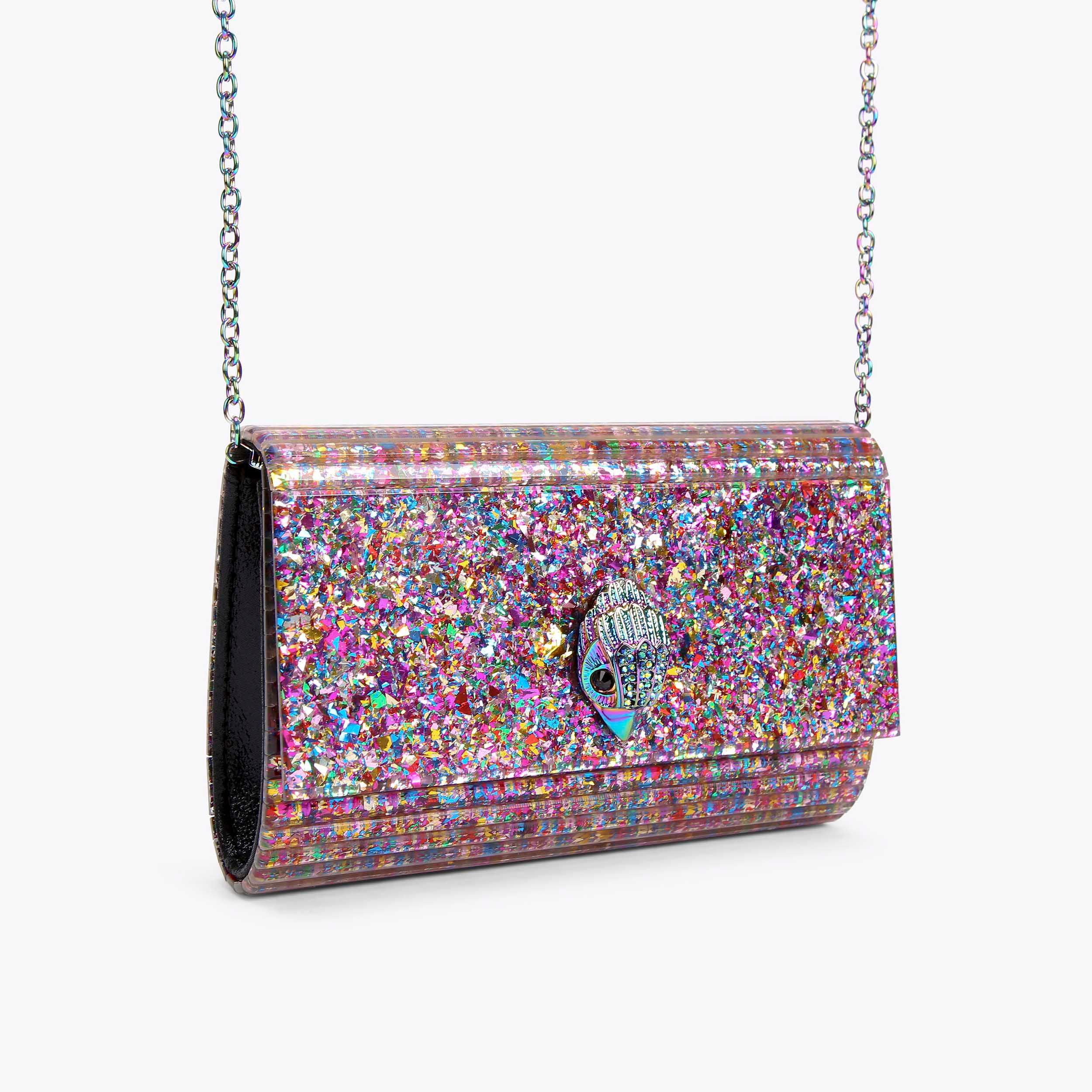 PARTY EAGLE CLUTCH Glittery Pink Eagle Sparkle Clutch by KURT GEIGER LONDON